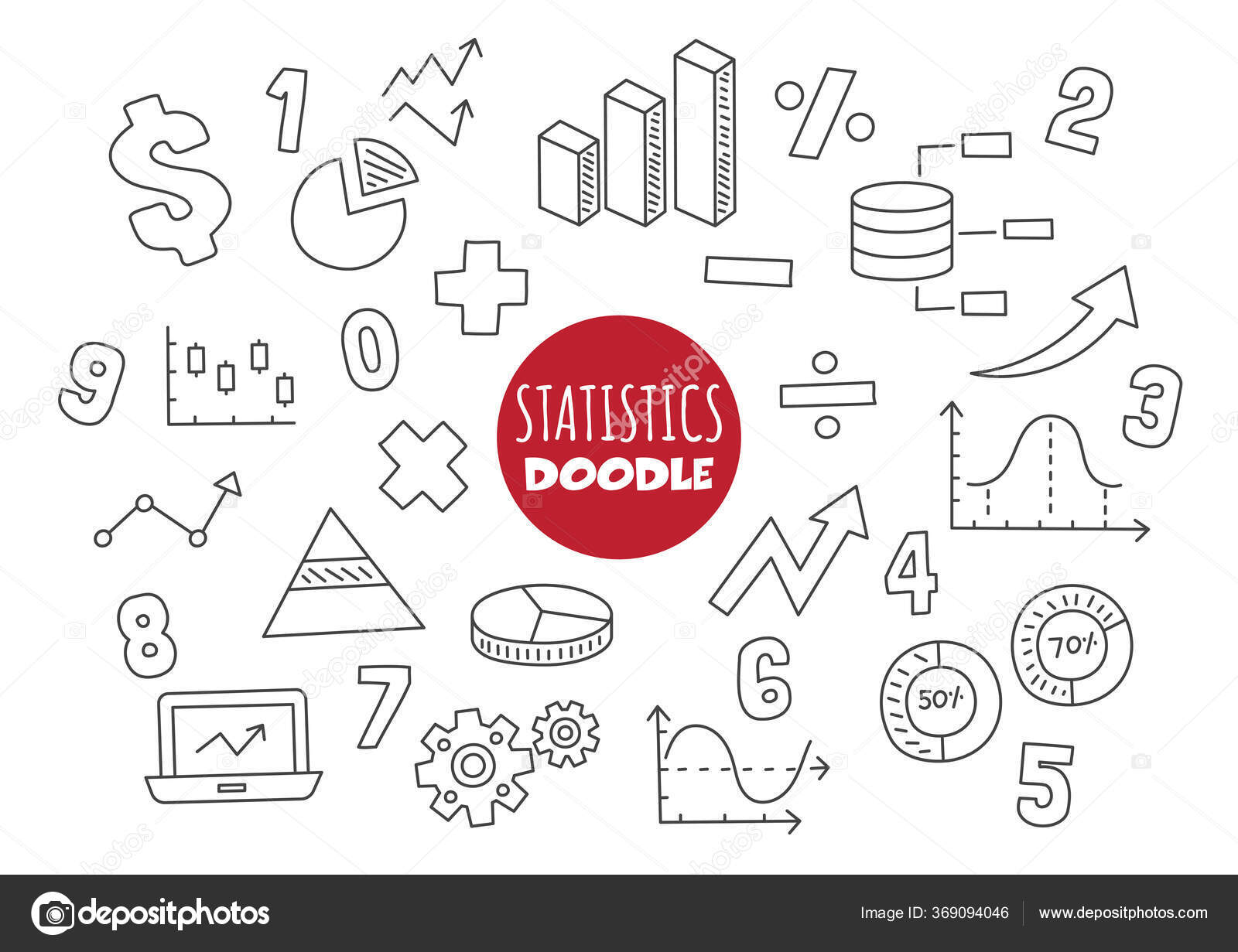 Statistics Kawaii Doodle Vector Hand Drawing Style Stock Vector by ...