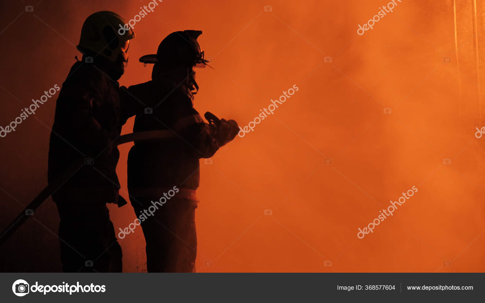 Rear View Asian Fireman Wear Fire Protection Suit Firefighter Spray ...