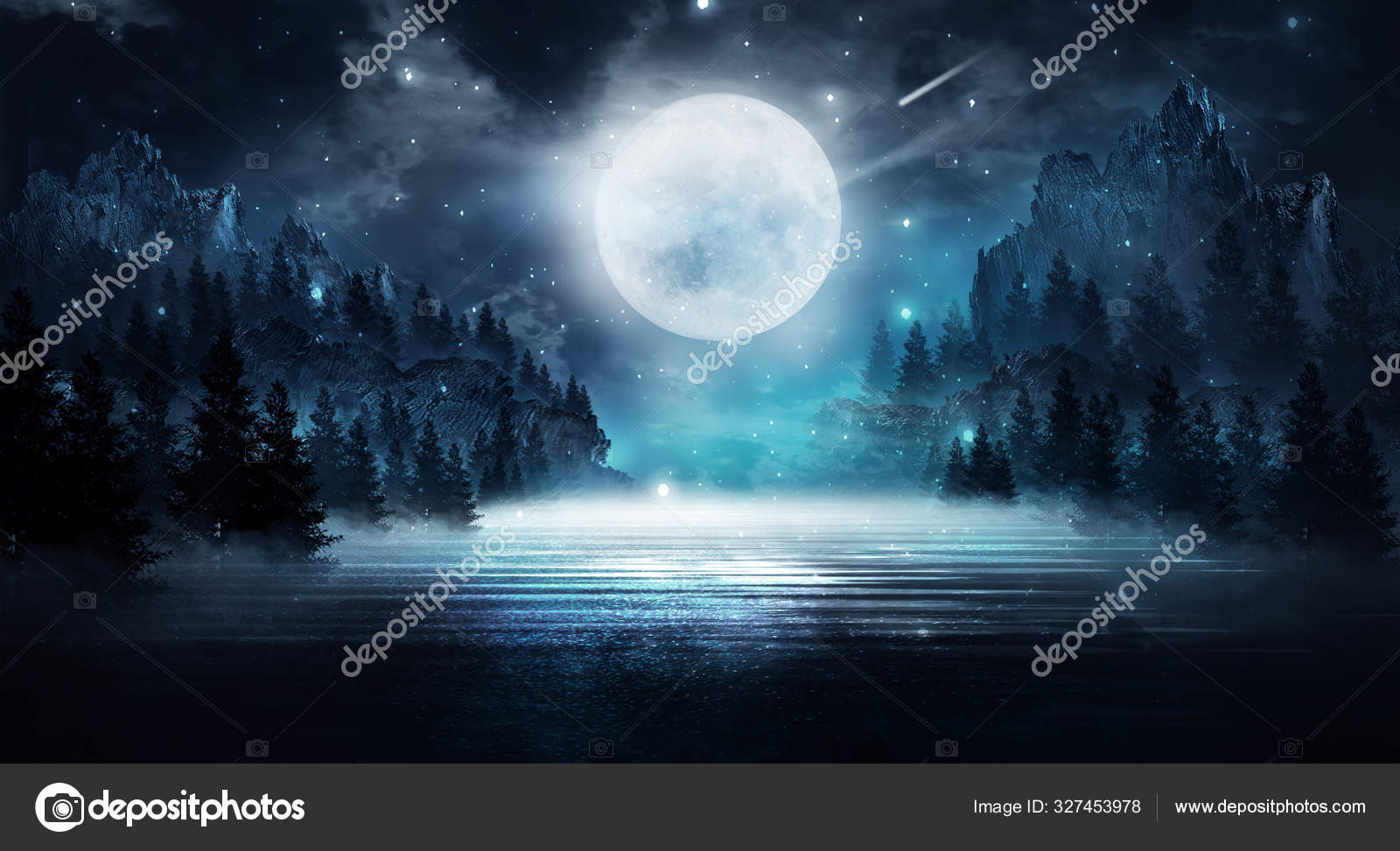 Moonlit Forest Background