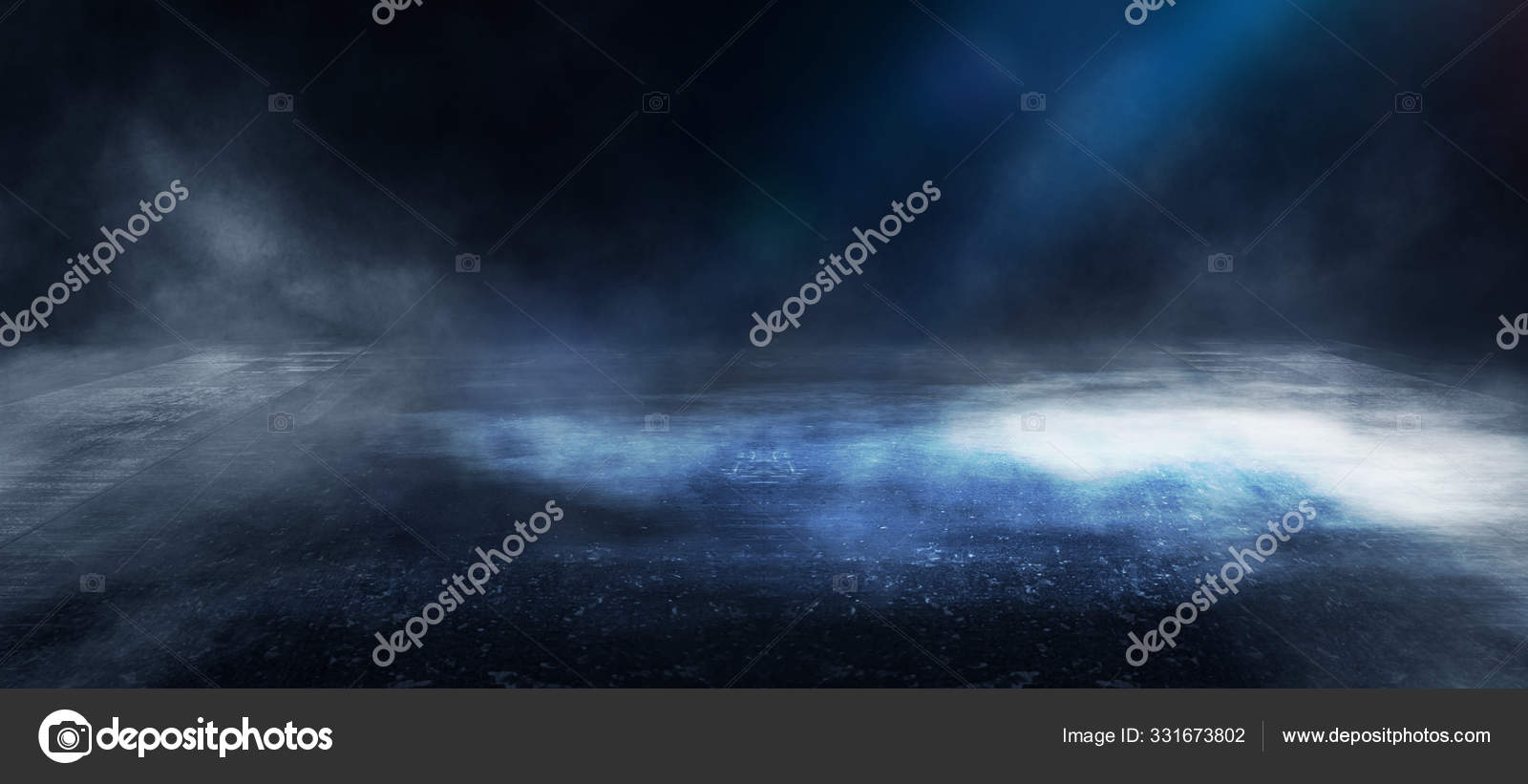 Empty Street Scene Background Abstract Spotlights Light Night View ...