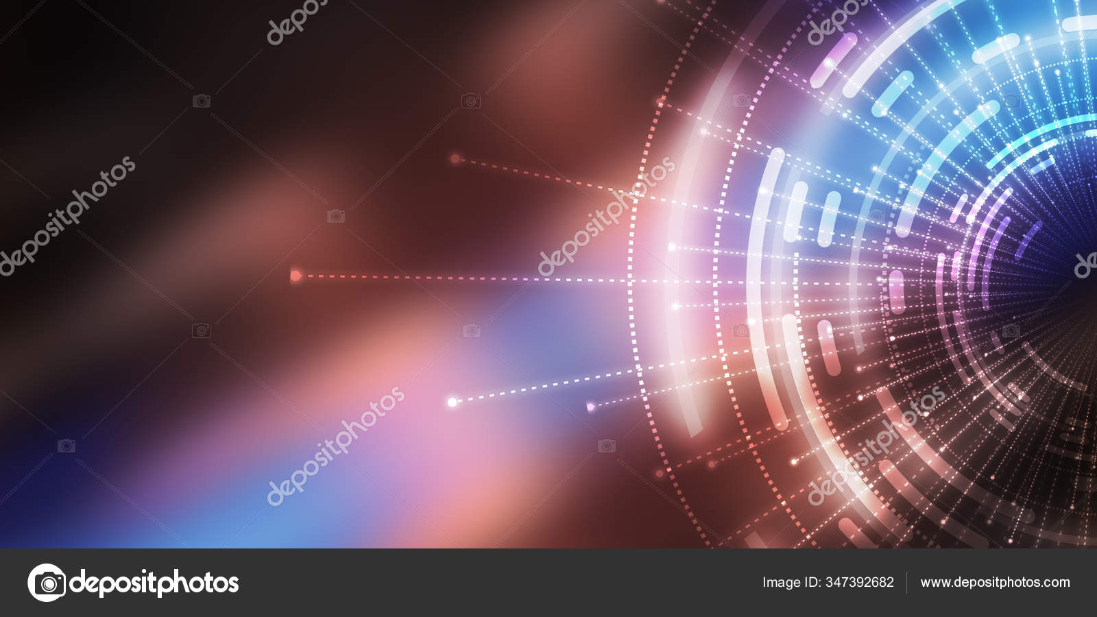 Dark Tech Abstract Background Neon Glow Cyber Circle Laser Figure ...