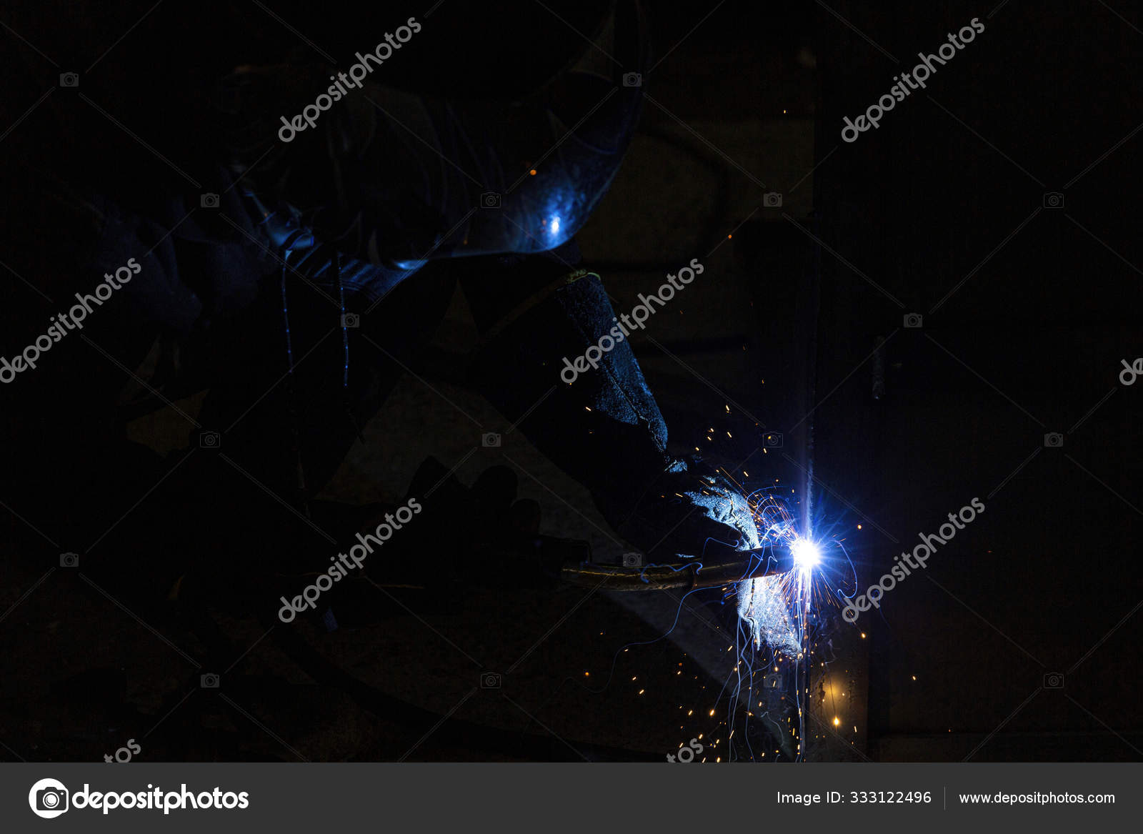 Blue Spark From Welding Machine Burning Bright — Stock Photo © info ...
