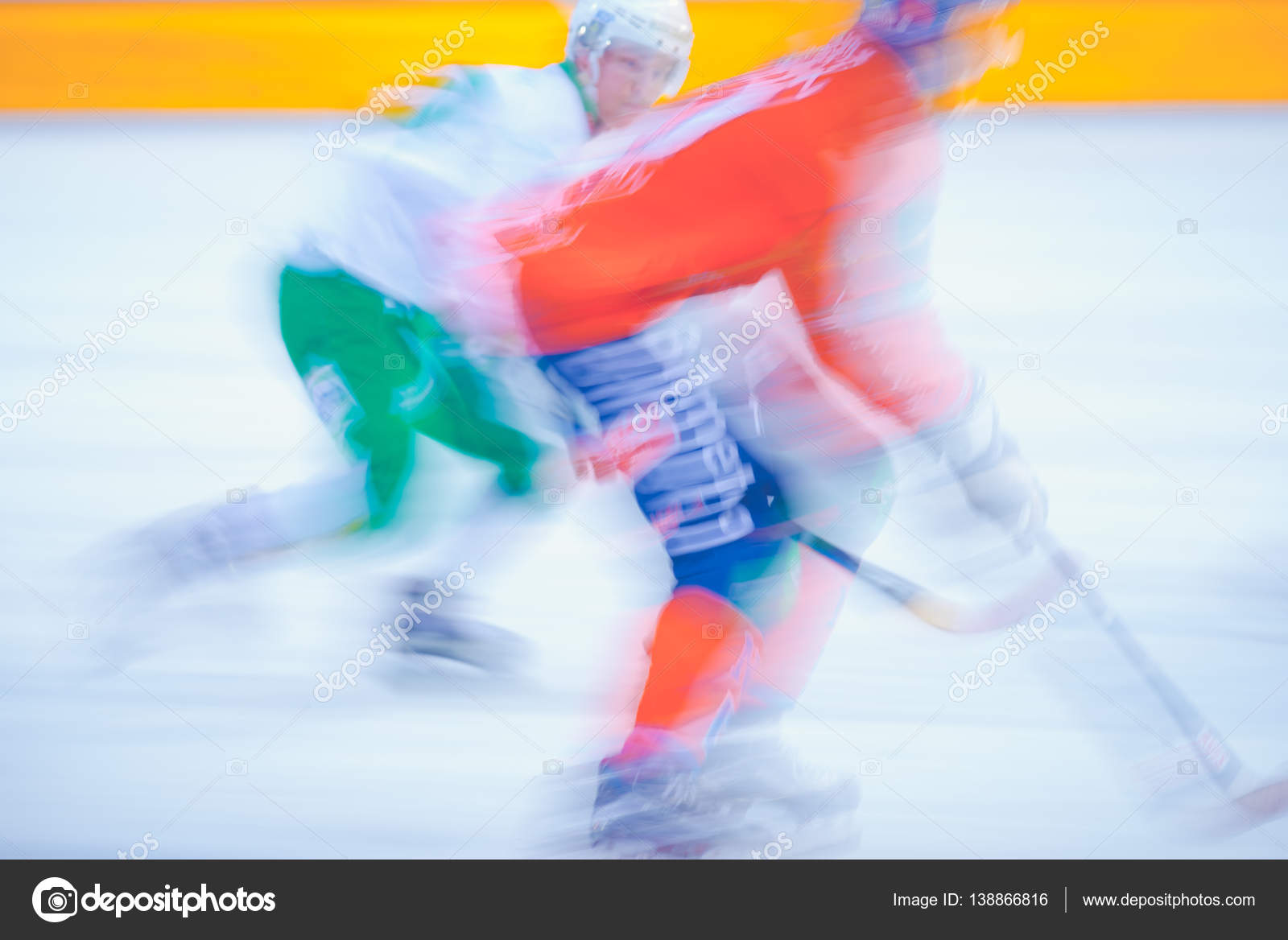 Motionblurred photos at the bandy game between Hammarby and Boll ...