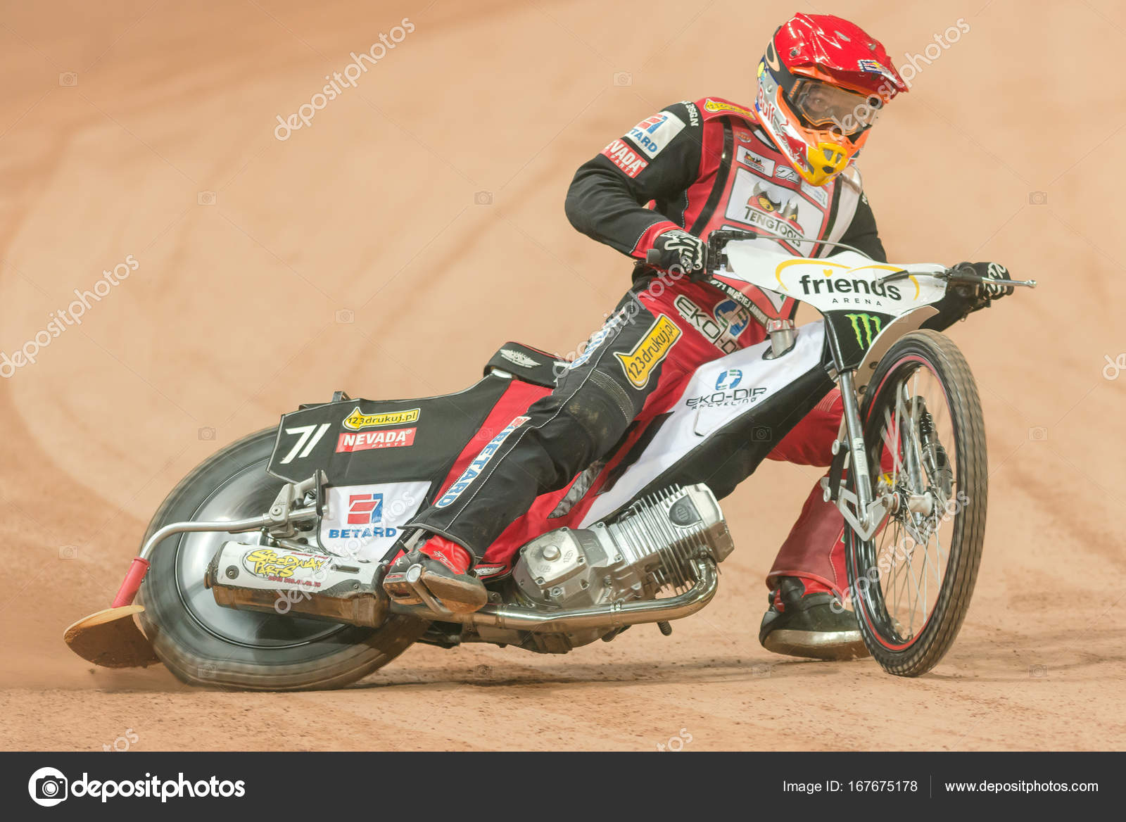 Maciej Janowski (POL) at the Stockholm FIM Speedway Grand Prix a ...