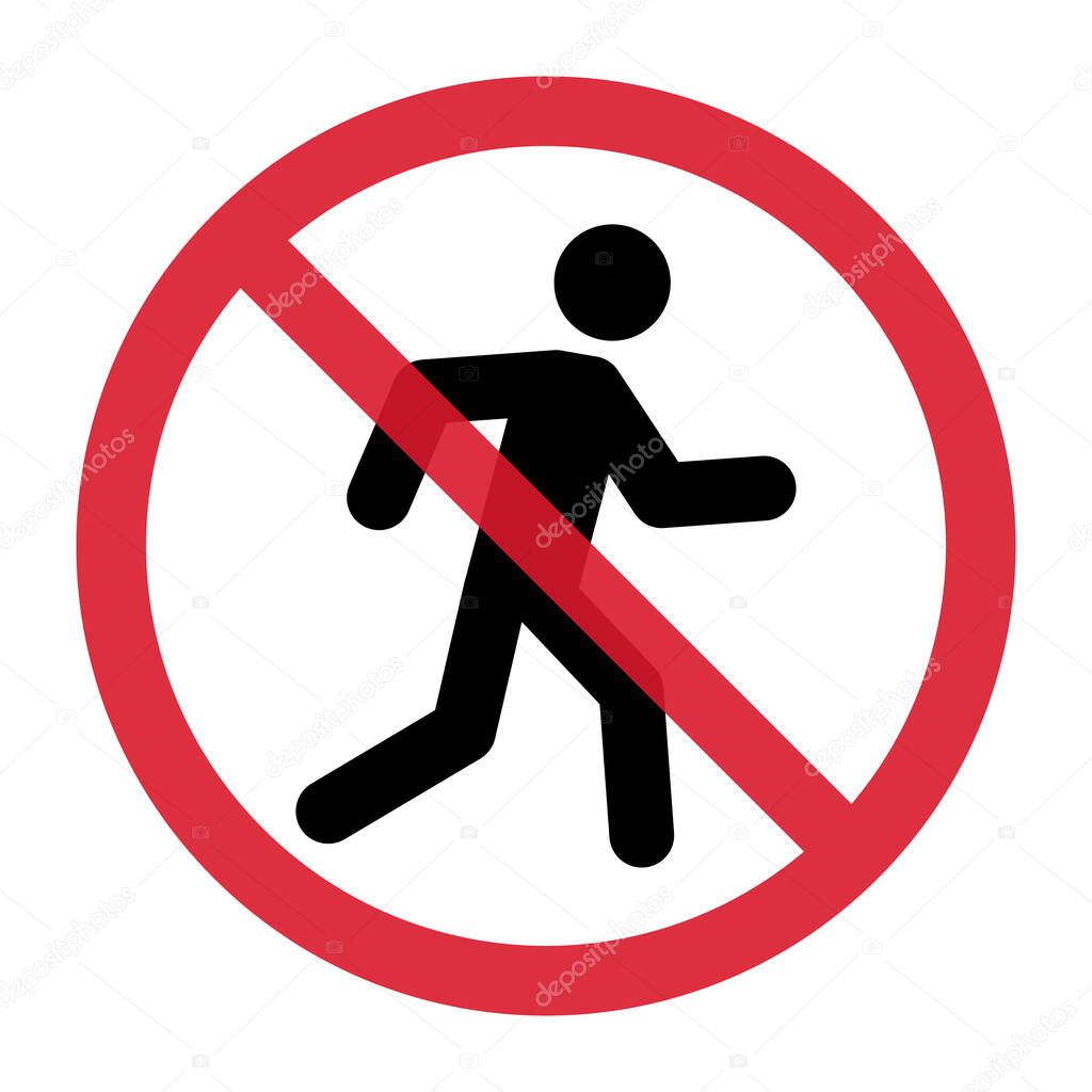 No Hay Acceso Icono De Paseo Para Peatones Se Al De Prohibici N Ilustraci N Vectorial No Hay