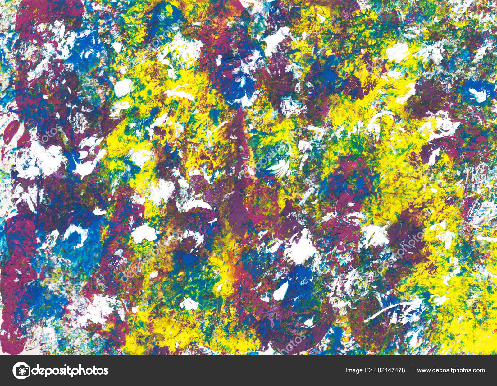 Abstract splodges of boldly coloured acrylic paint — Stock Photo ...