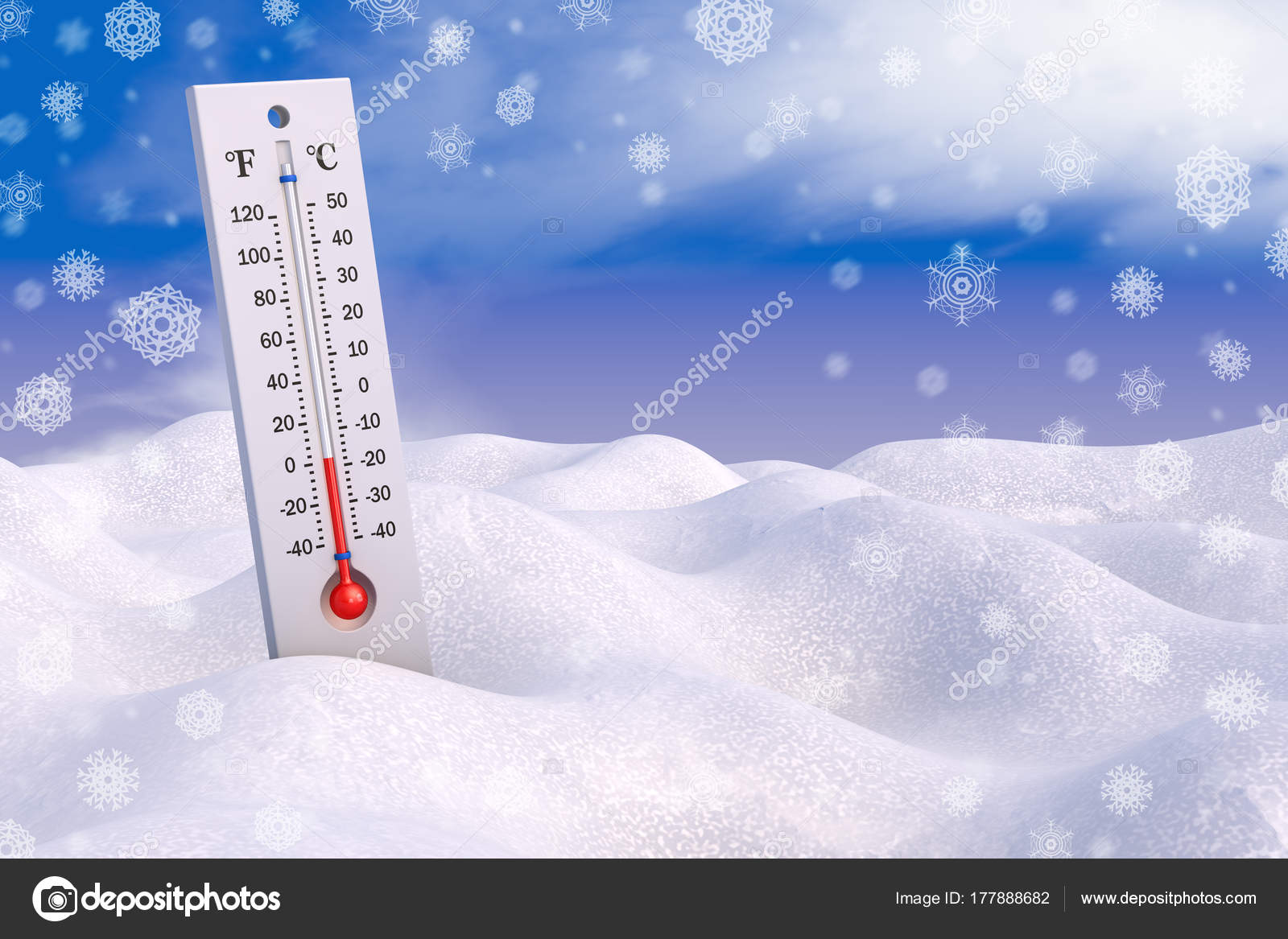 Thermometer and snowflakes Stock Photo by ©rommma 177888682