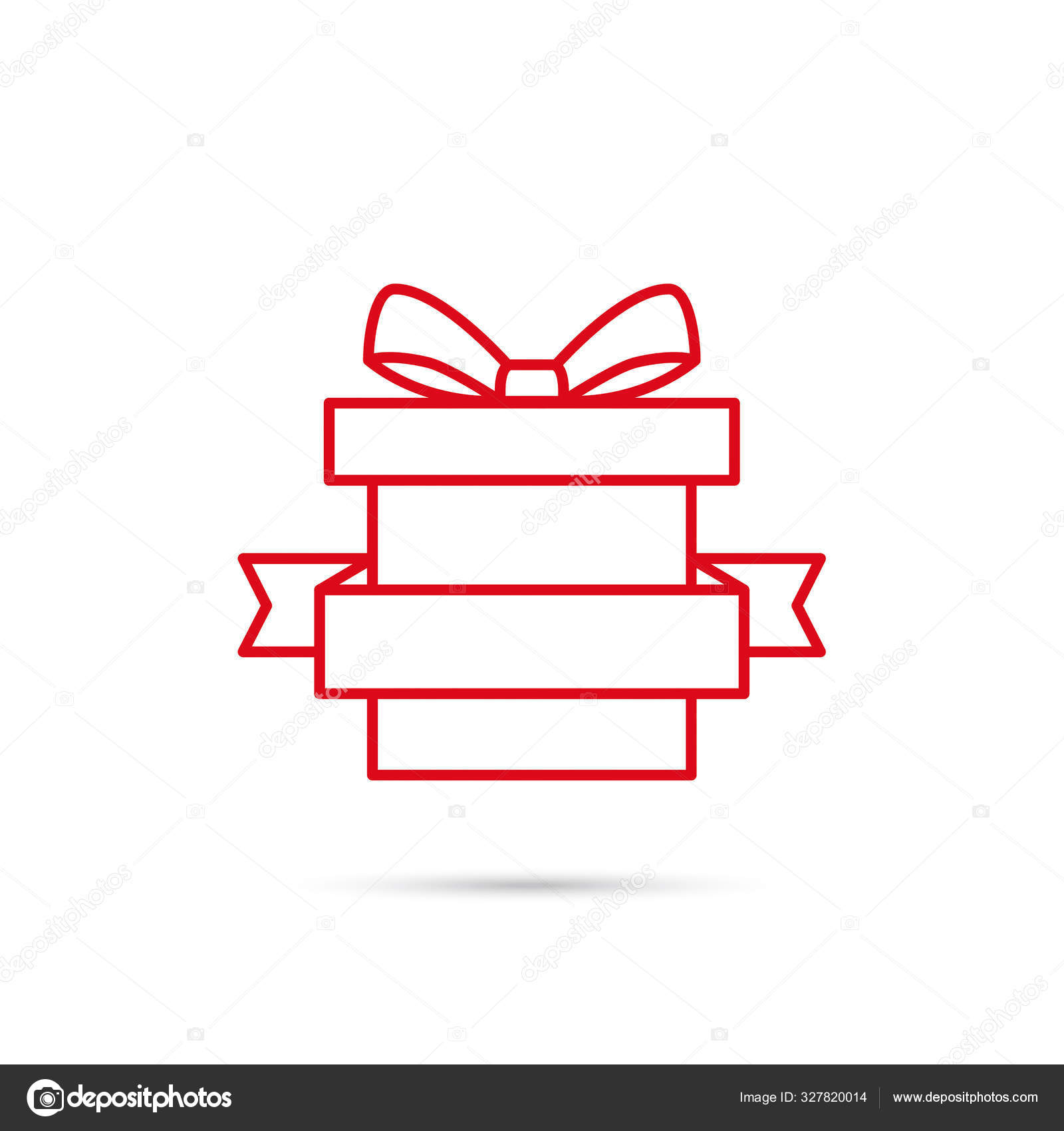 Gift box with ribbon Stock Vector Image by ©sumkinn #327820014
