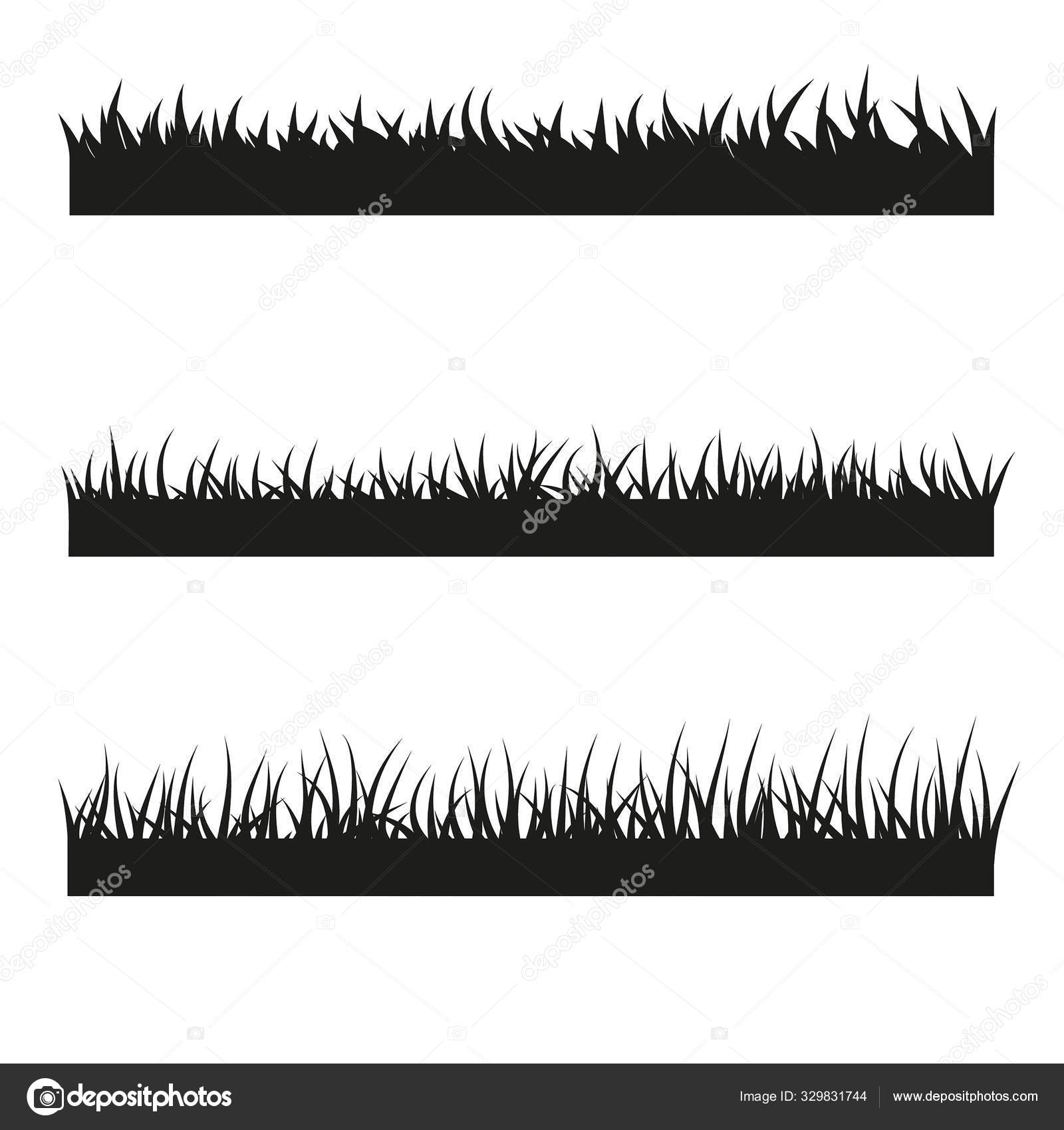 Vector set of black grass Stock Vector Image by ©sumkinn #329831744