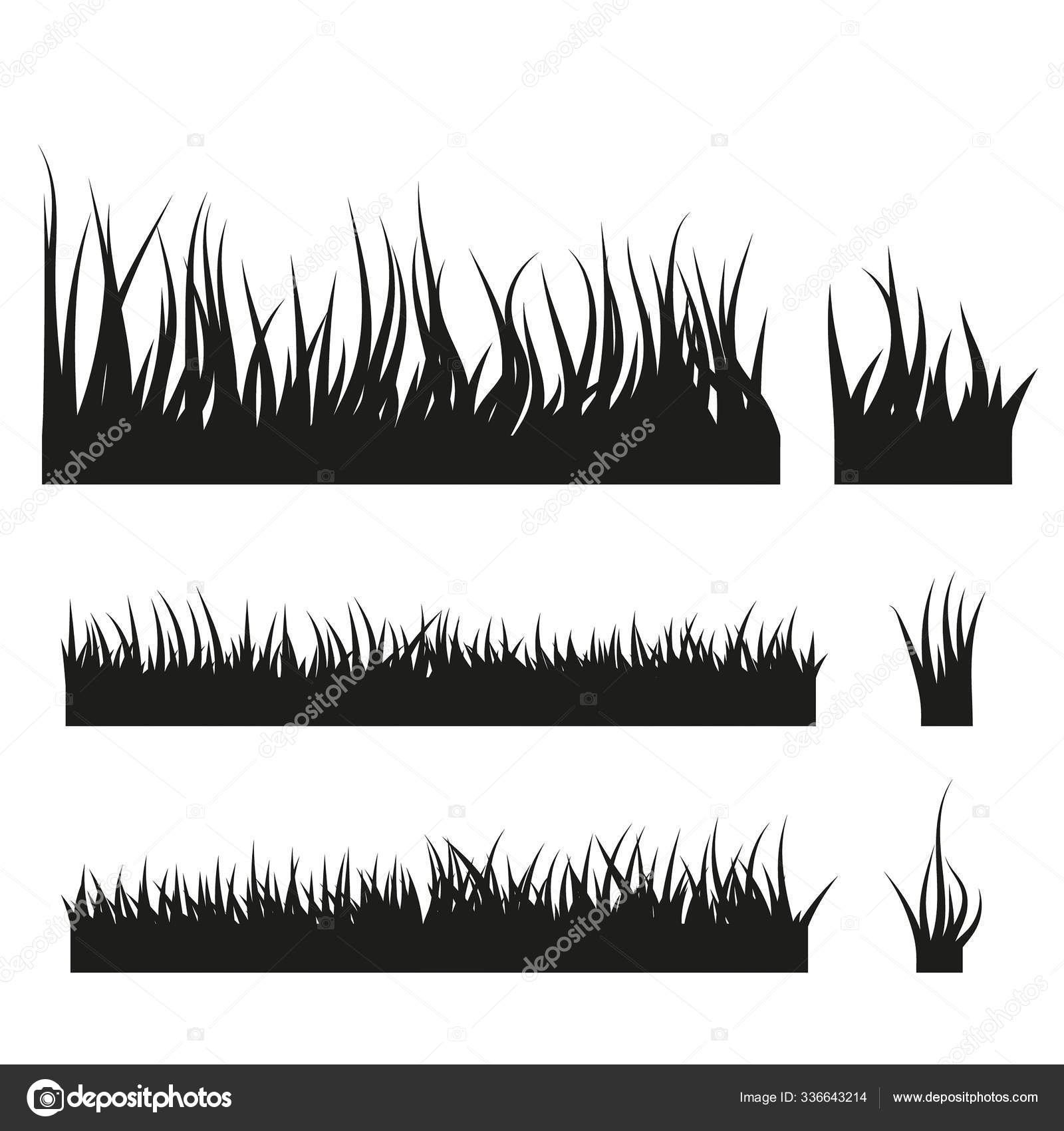 Vector set of black grass Stock Vector Image by ©sumkinn #336643214