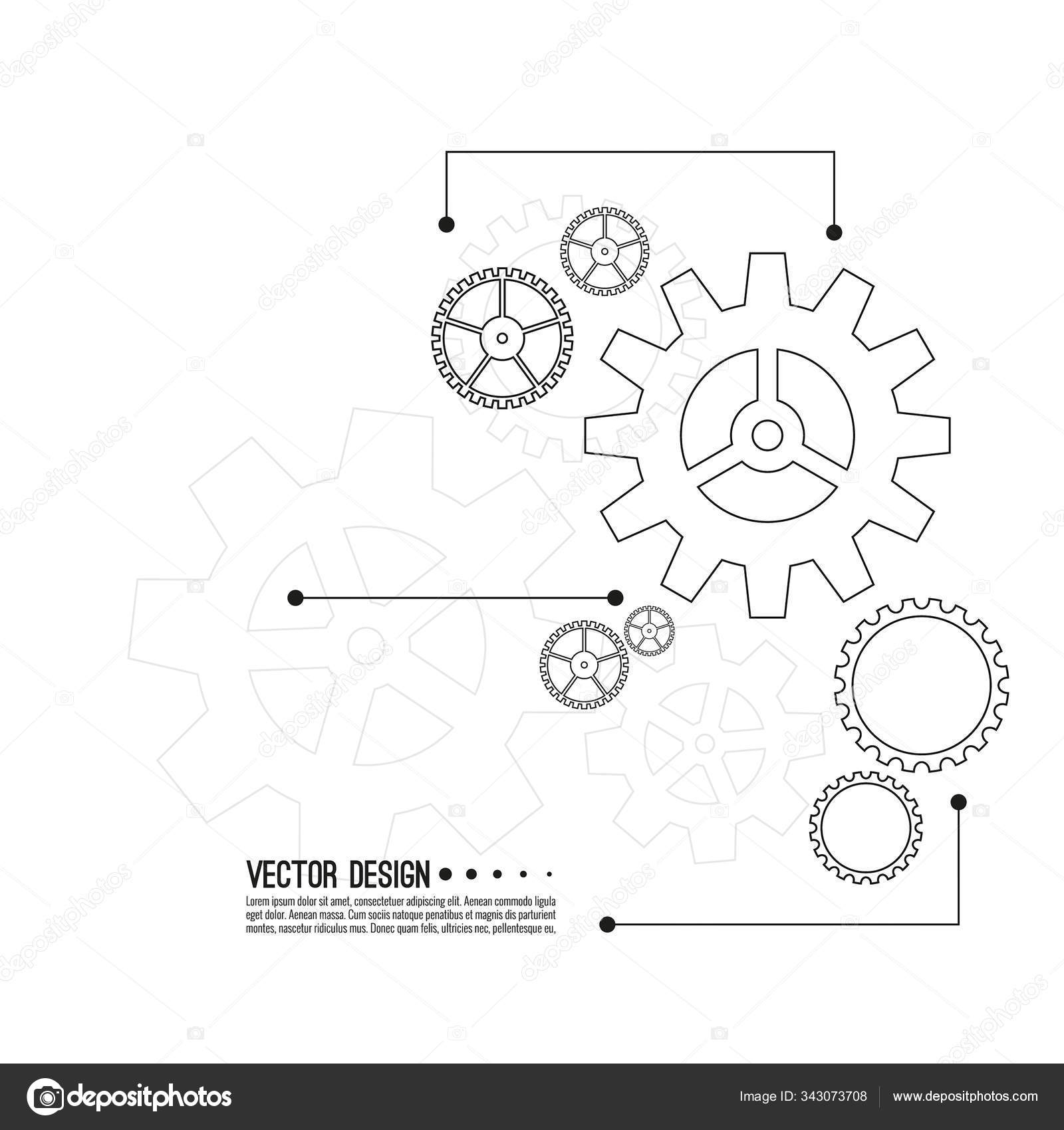 Gear wheel and cogwheel mechanism. Stock Vector by ©sumkinn 343073708