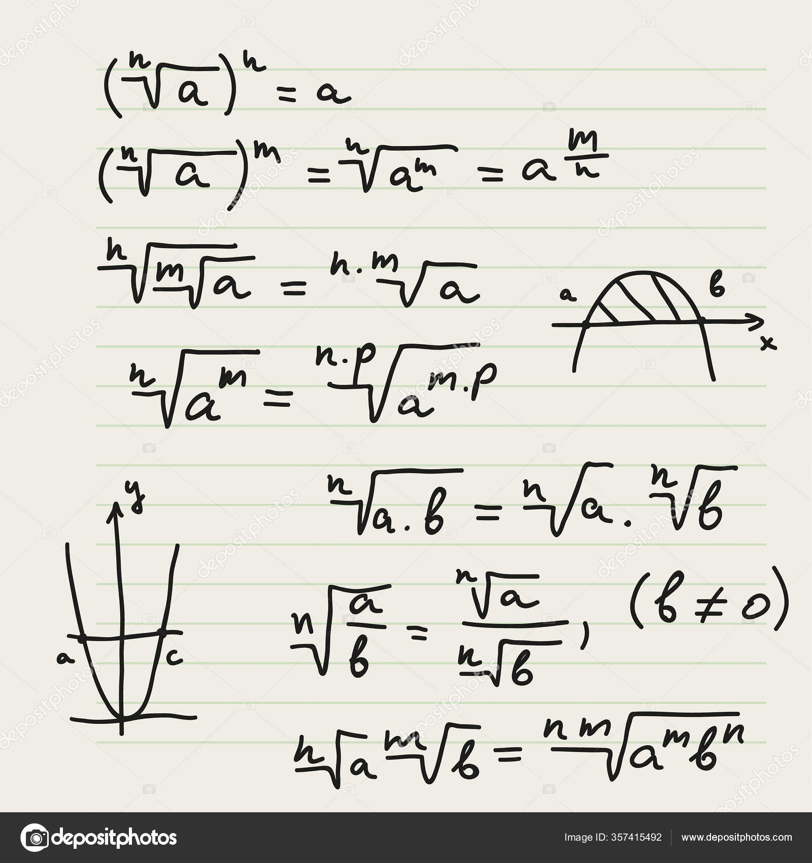 Fondo vectorial con fórmulas matemáticas . Vector de stock #357415492 ...
