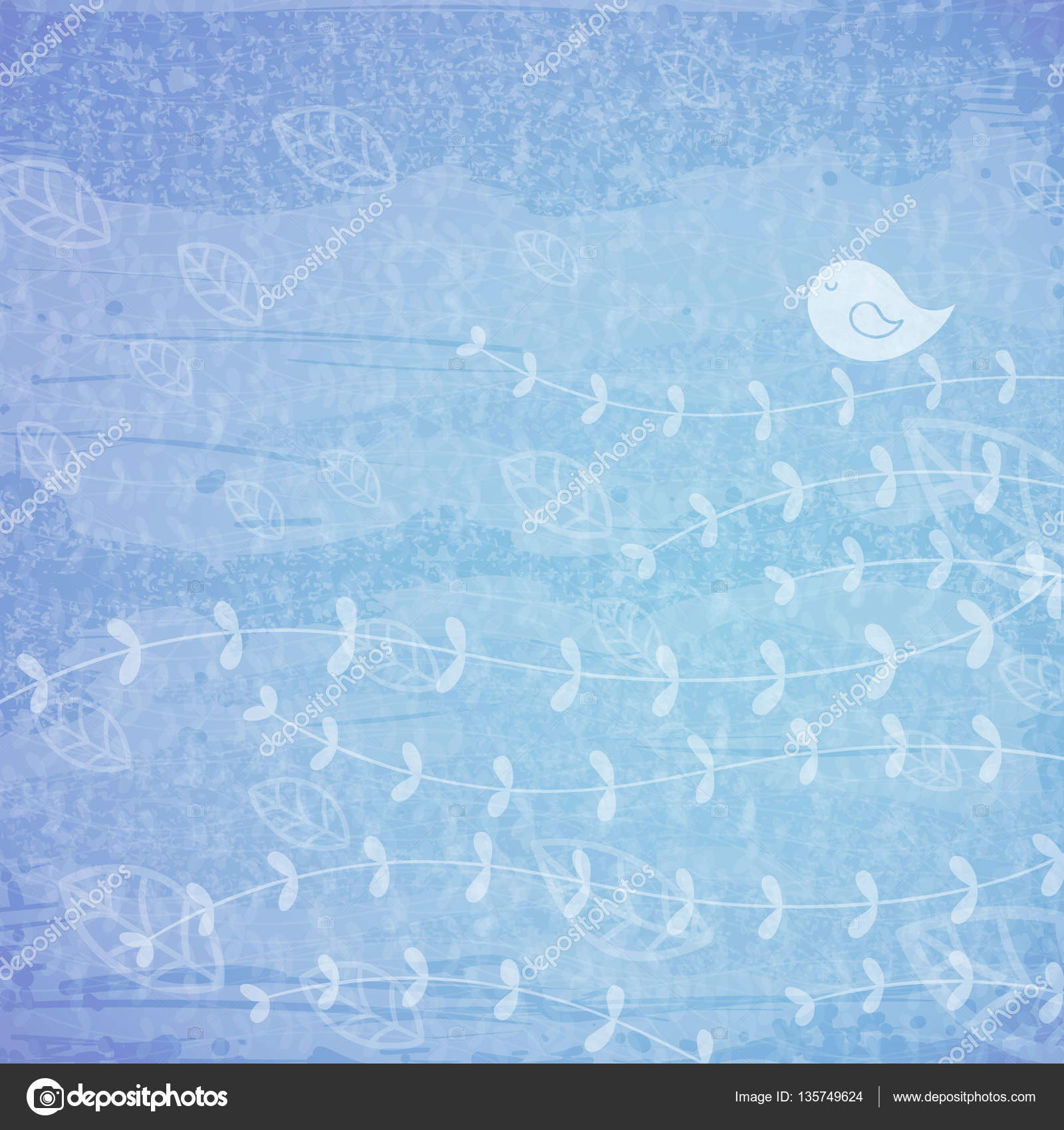 Vector beautiful fantasy pattern with bird. Stock Vector Image by ...