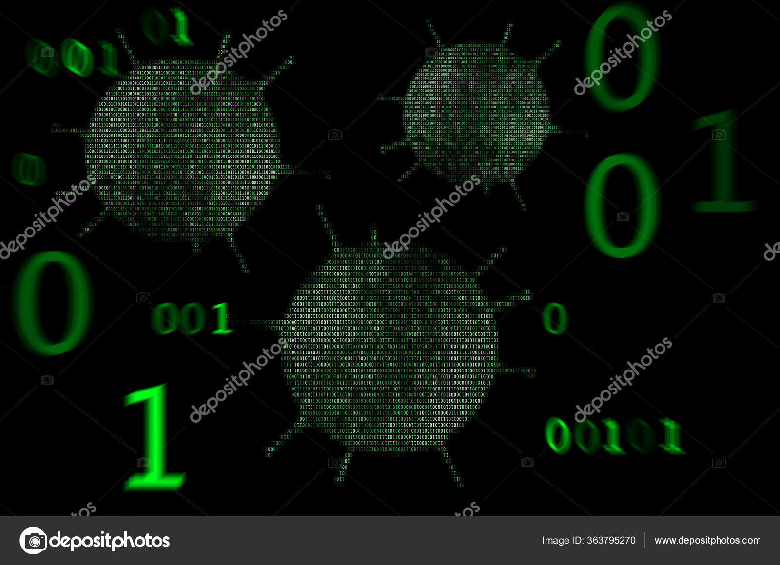 Green Binary Code Computer Virus Ascii Illustration — Stock Photo ...