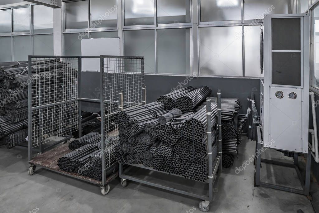 F brica de ca a de pescar. Listos espacios en blanco para la construcci n de varillas en el ...