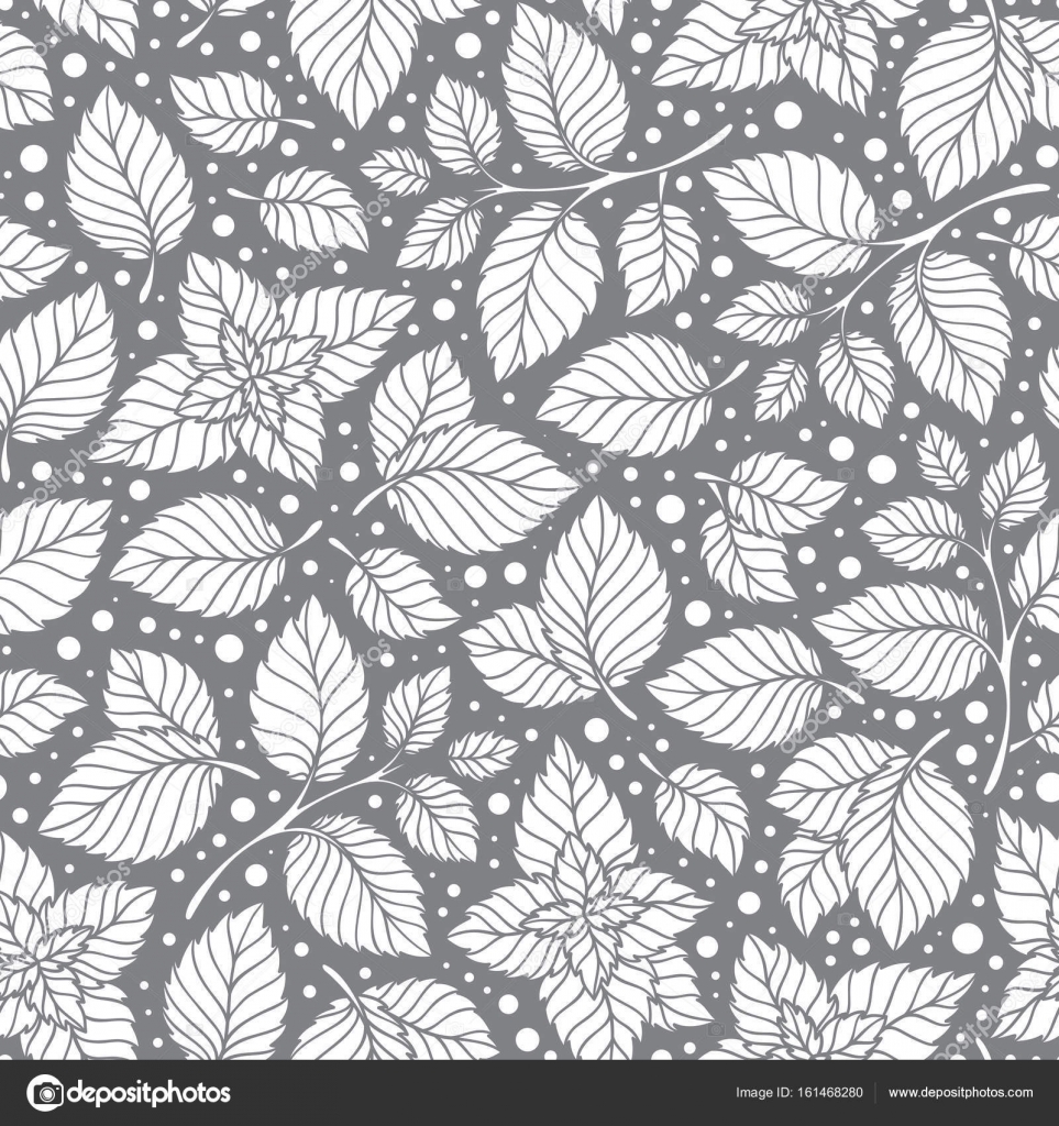 Hand drawn vector seamless pattern with mint leaves Stock Vector Image ...