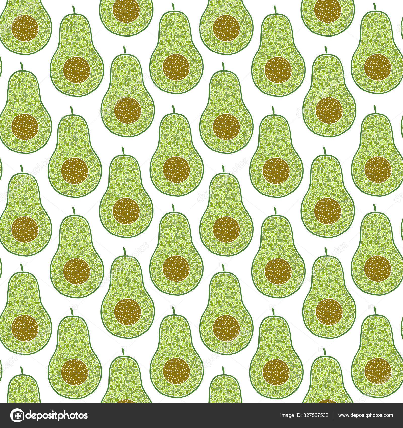 Vector seamless background with avocado fruit slices Stock Vector by ...