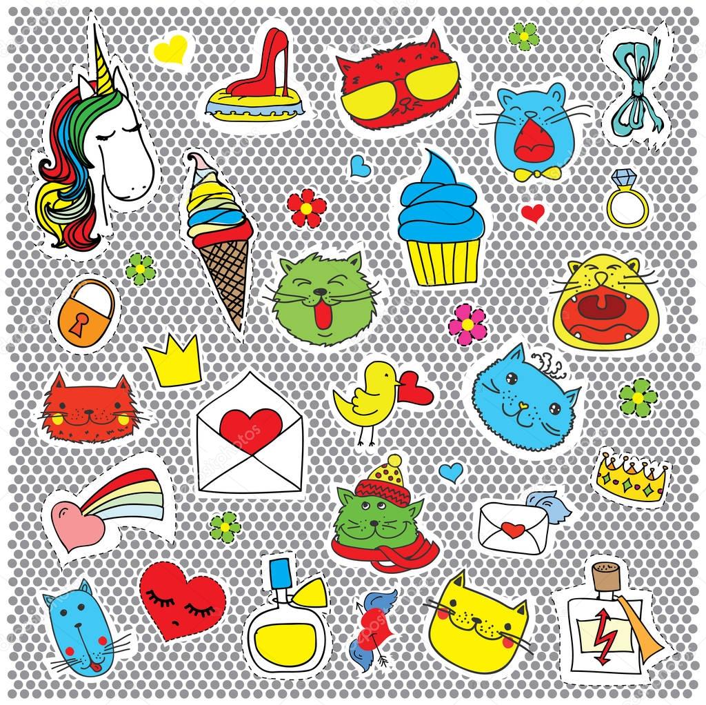 Patch badges in cartoon comic style Stock Vector Image by ©virinaflora ...