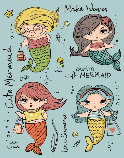 Little mermaid doodle icon Stock Vector by ©virinaflora 169597138