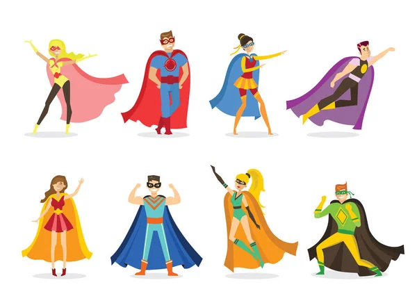 Cartoon Vector Illustration Kid Superheroes Wearing Comics Costumes ...
