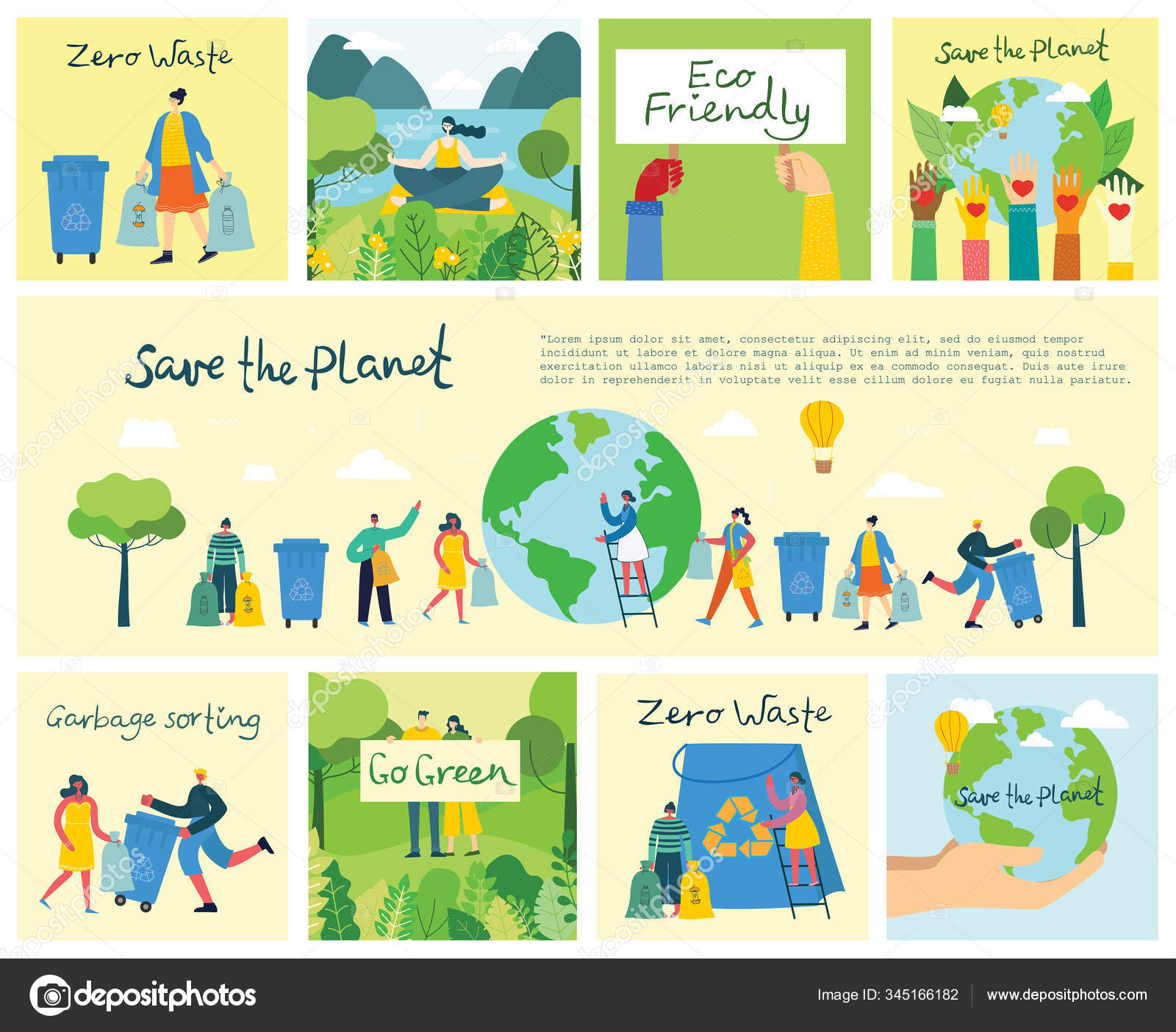 Our Planet Poster Simply Vector Illustration Stock Vector by ...