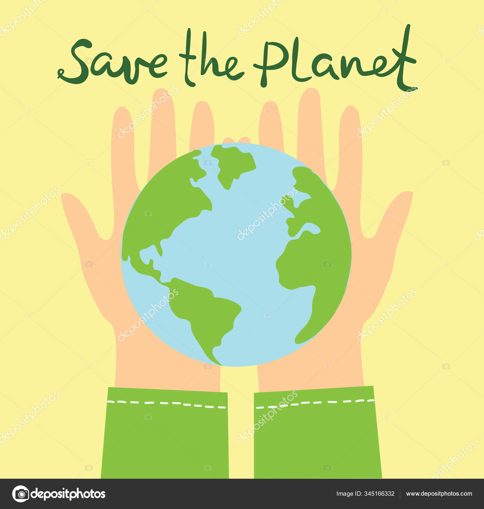 Our Planet Poster Simply Vector Illustration Stock Vector Image by ...
