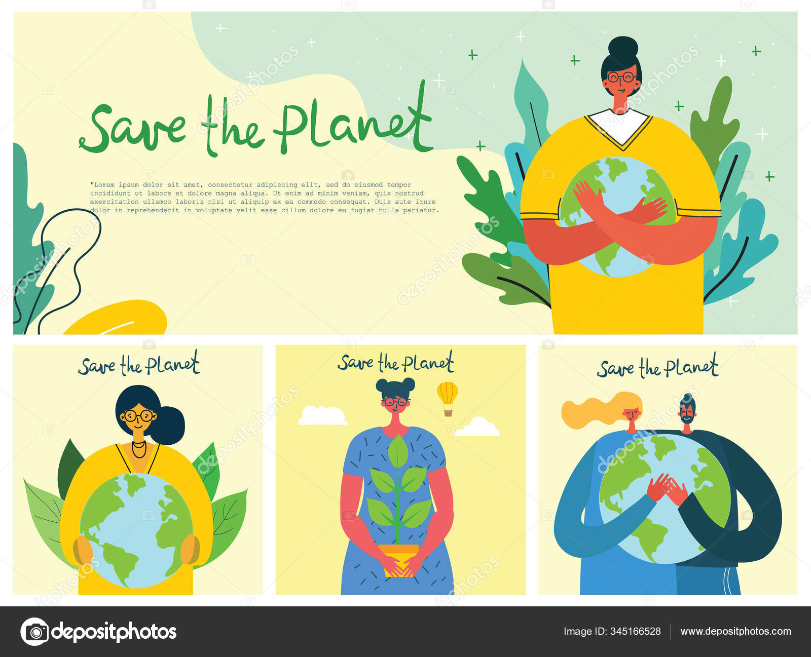 Our Planet Poster Simply Vector Illustration Stock Vector Image by ...