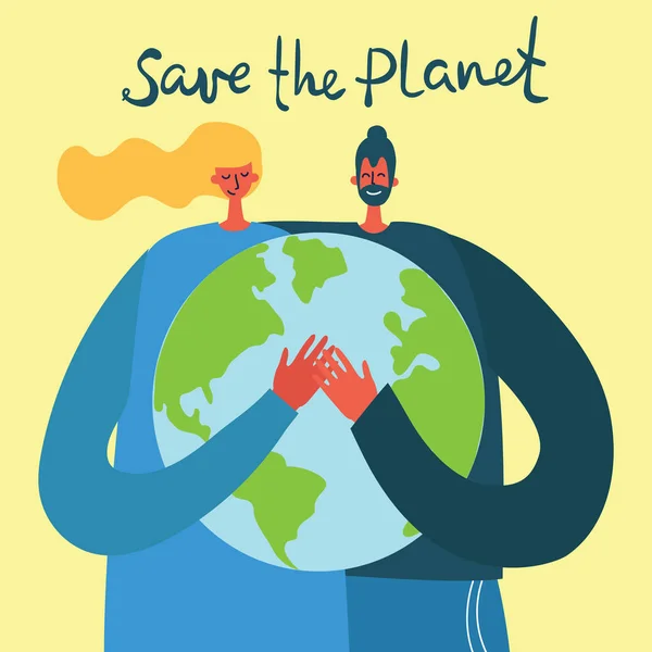 Our Planet Poster Simply Vector Illustration Stock Vector Image by ...