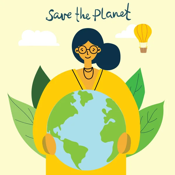 Our Planet Poster Simply Vector Illustration Stock Vector Image by ...