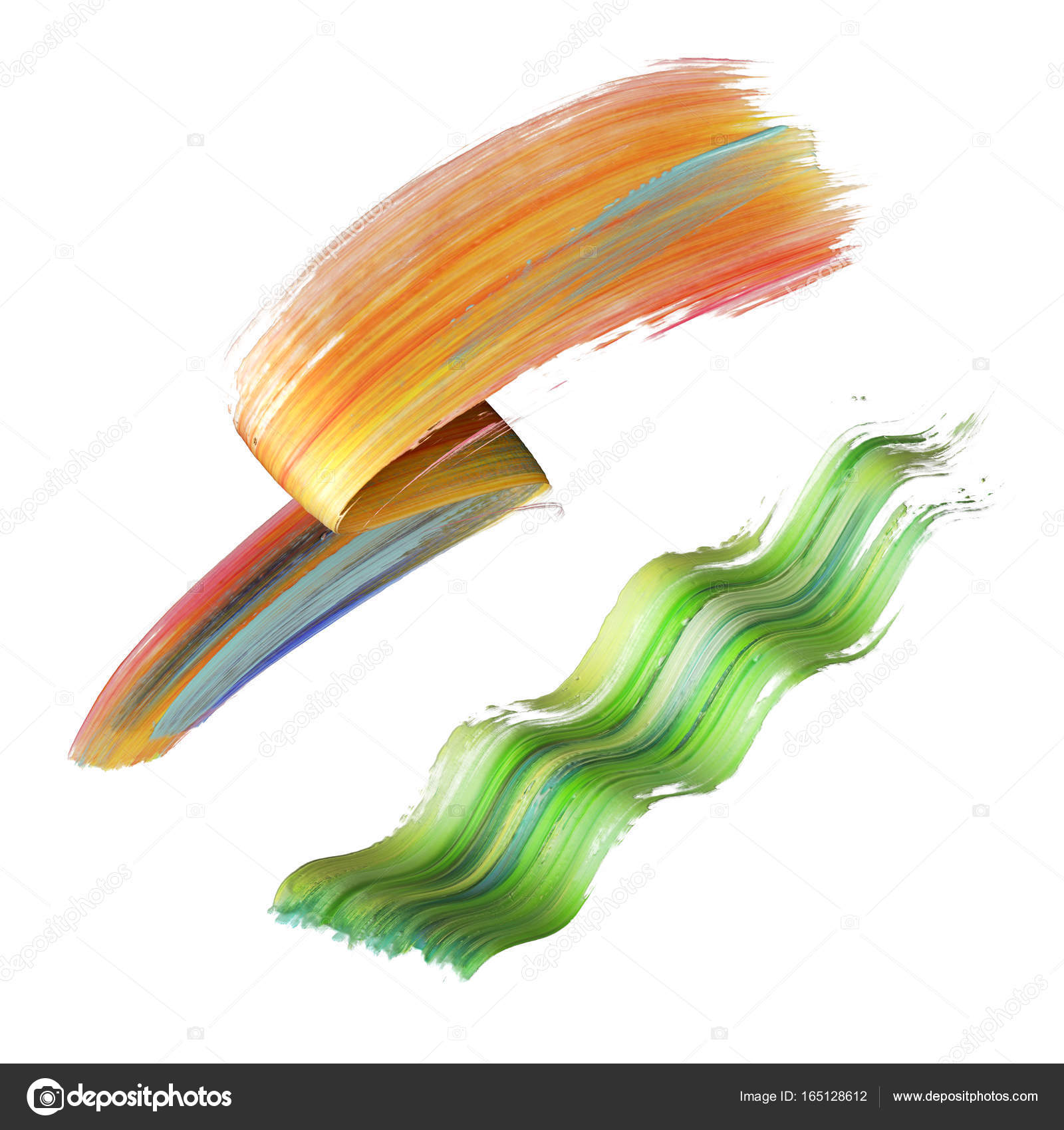 3d render, abstract brush stroke, paint splash, splatter, colorful curl ... 3d render, abstract brush stroke, paint splash, splatter, colorful curl ...