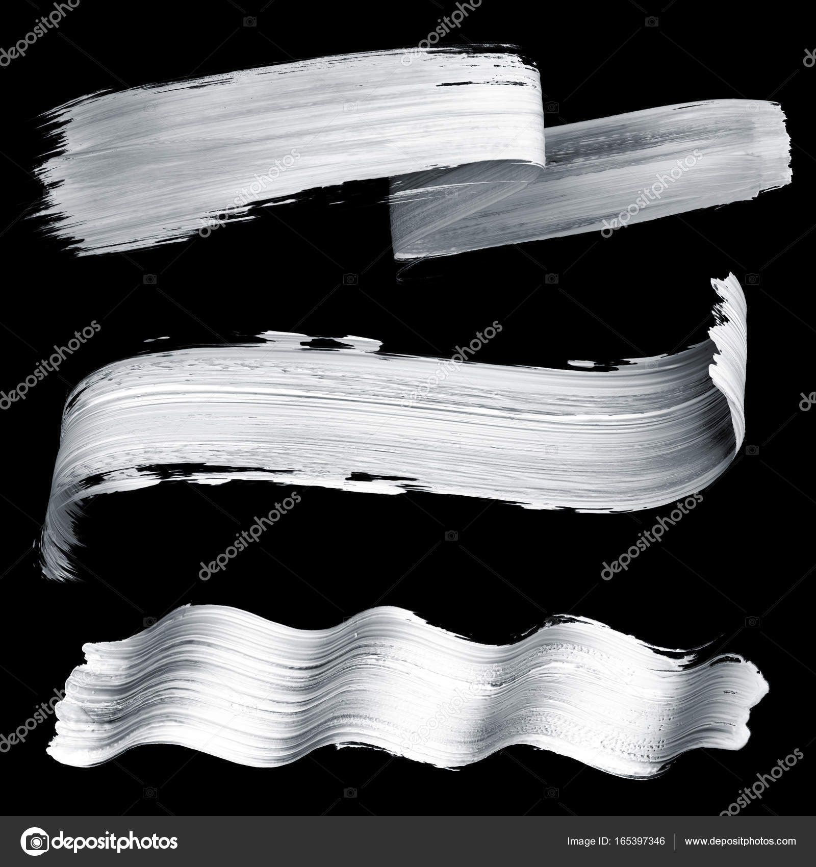 3d render, abstract brush stroke, white paint texture, splash, s Stock ...