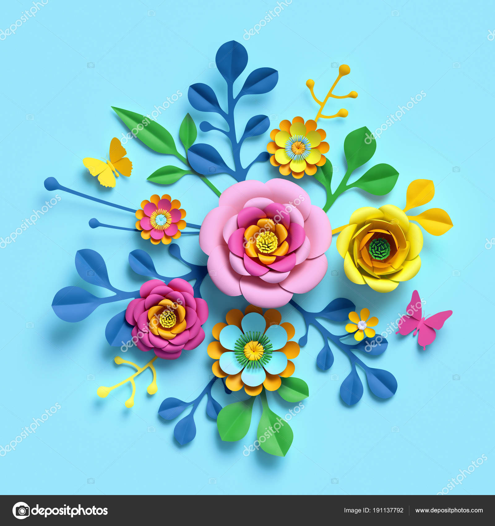 3d Flowers Clip Art