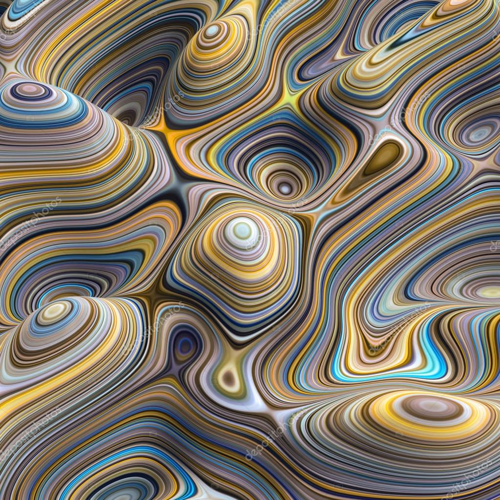3d render, abstract background, multicolor wavy lines, smooth shapes ...