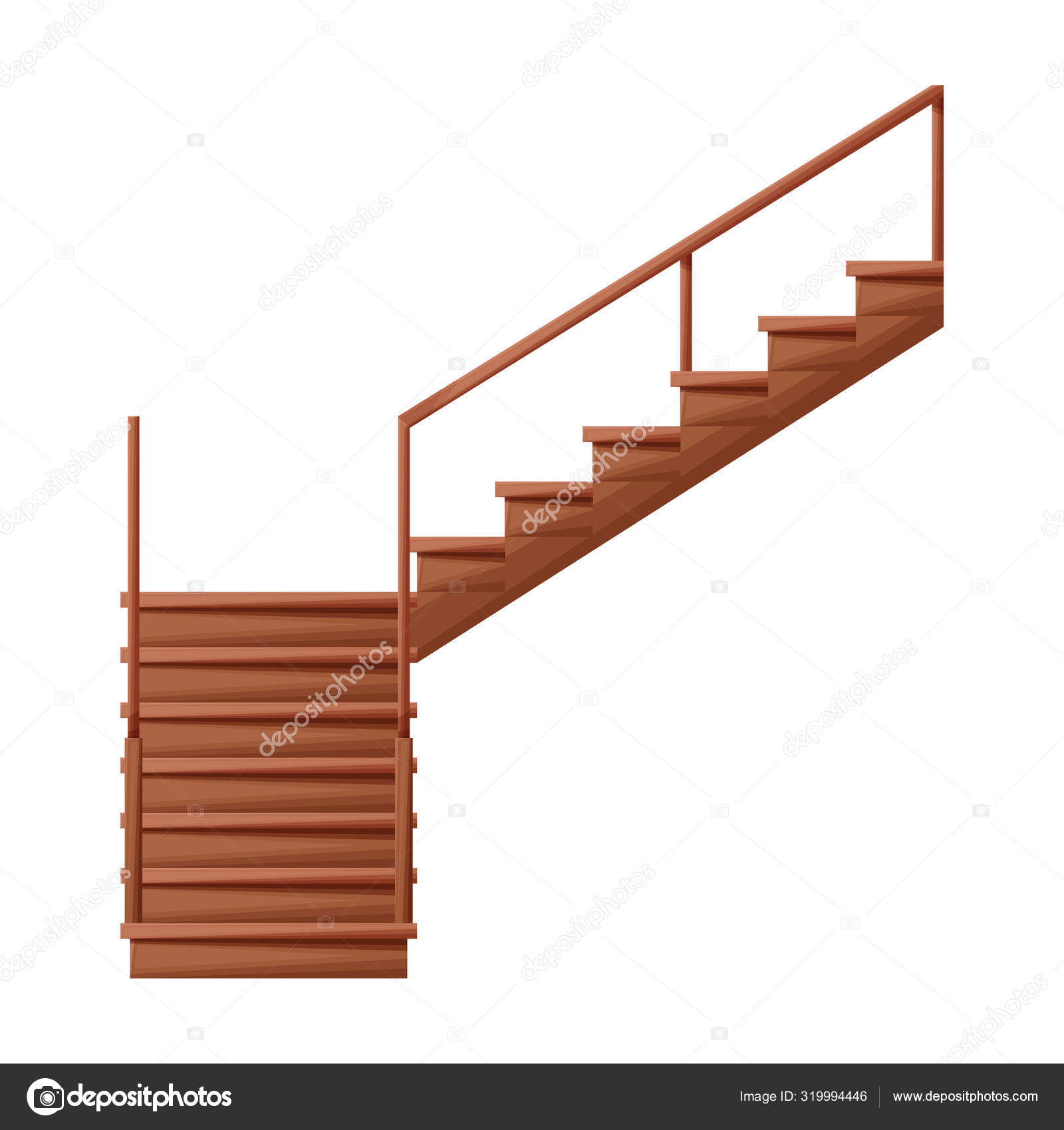 Wooden staircase vector icon.Cartoon vector icon isolated on white ...