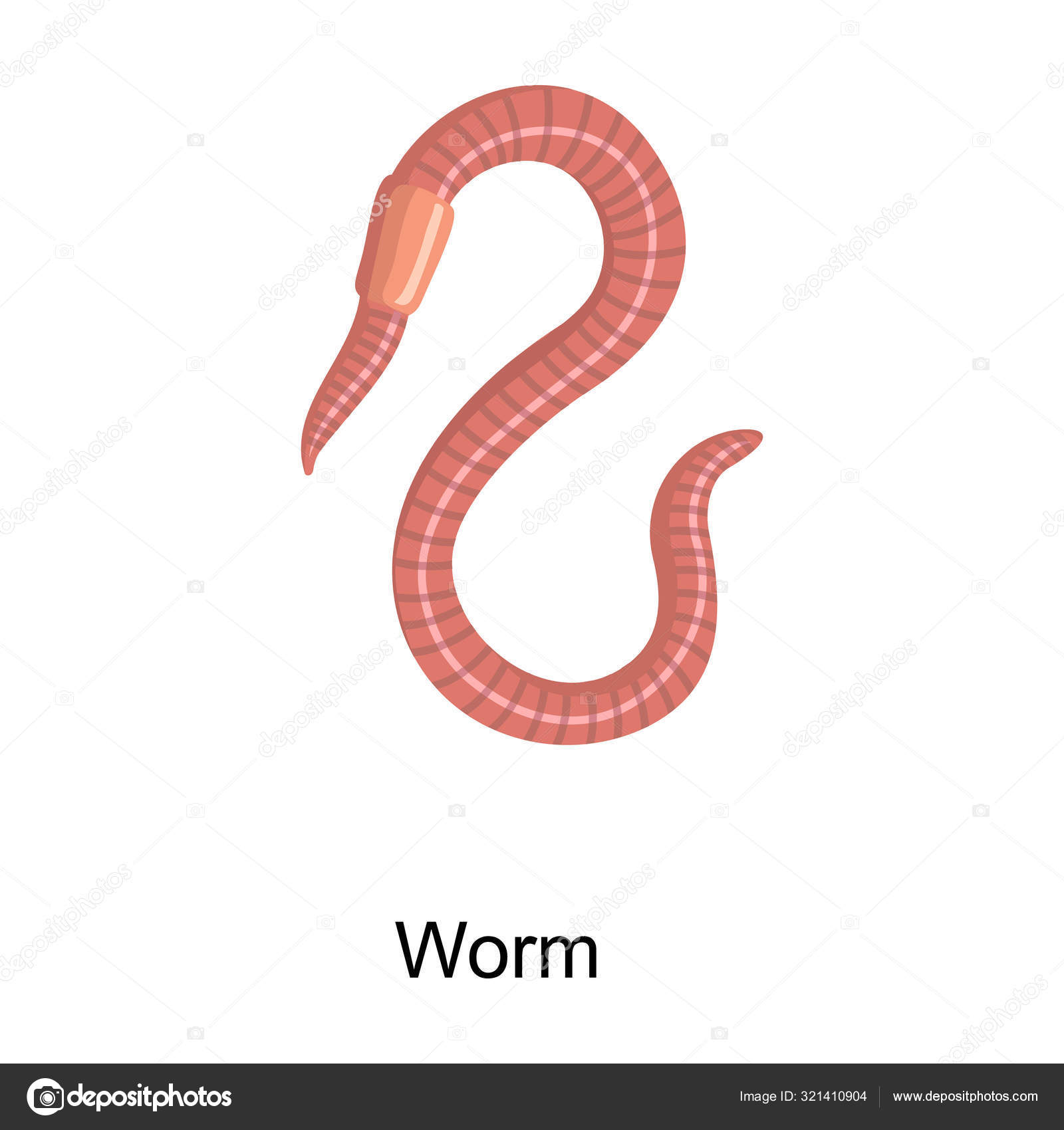 Earthworm vector icon.Cartoon vector icon isolated on white background ...