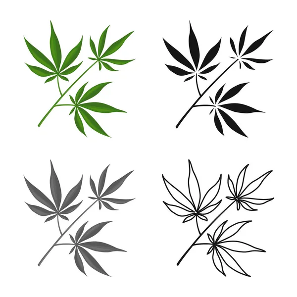 Green Cannabis leaf sign logo Illustration on white Stock Vector Image ...