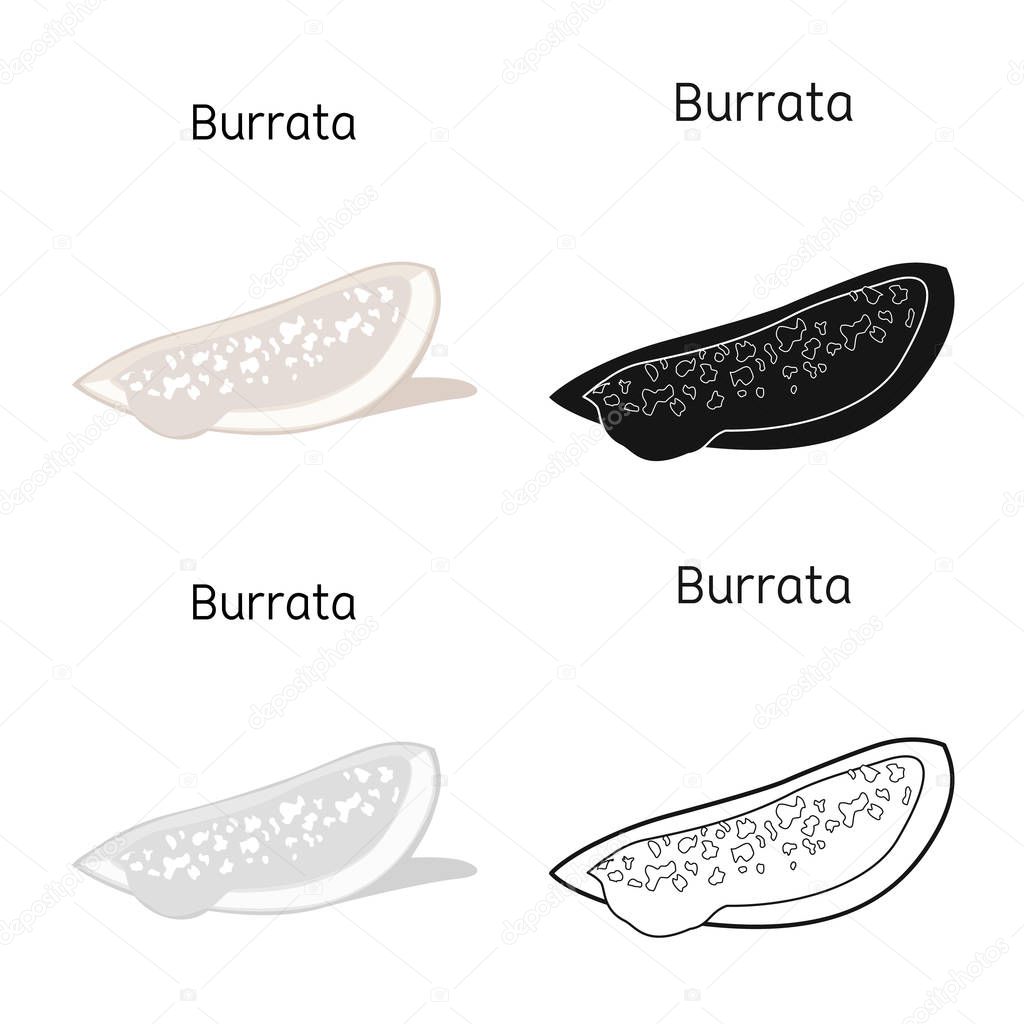 Diseño vectorial del logotipo de queso y burrata. Gráfico de queso y ...