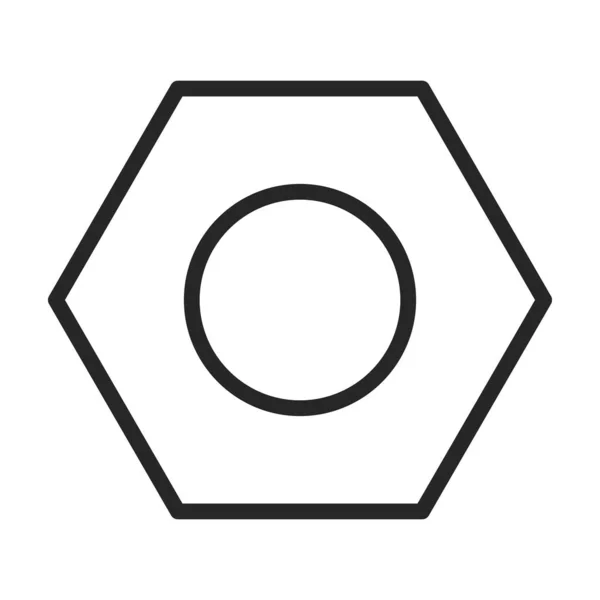 Fastener head vector icon.Outline vector icon isolated on white ...