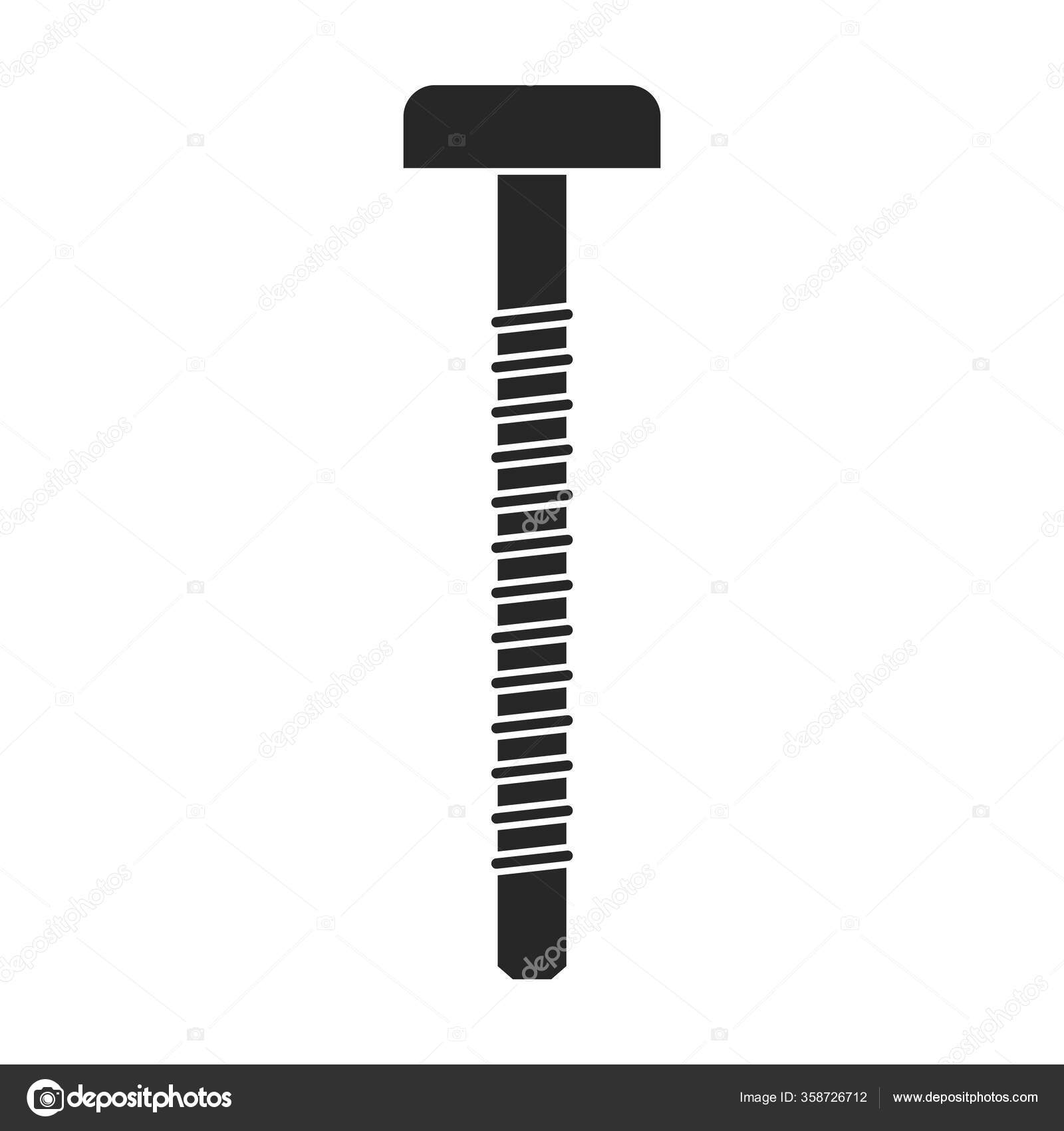 Metal bolt vector icon.Black vector icon isolated on white background ...