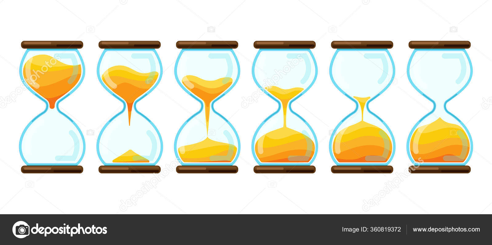 Hourglass vector cartoon set icon. Vector illustration sand clock on ...