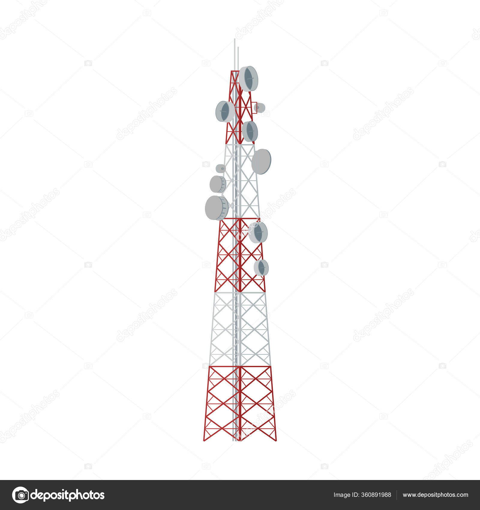 Radio tower vector icon.Cartoon vector icon isolated on white ...