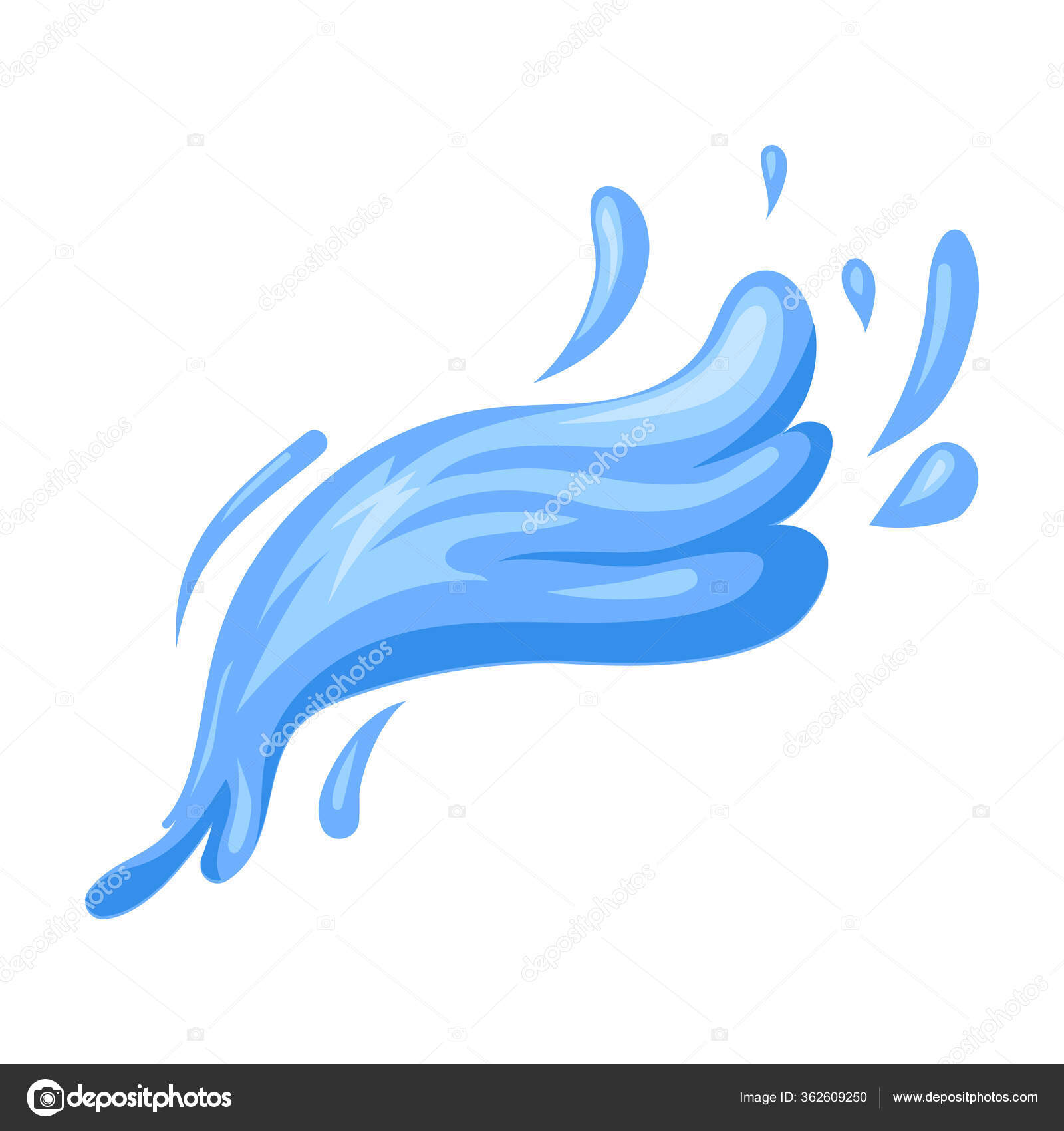 Water splash vector icon.Cartoon vector icon isolated on white ...