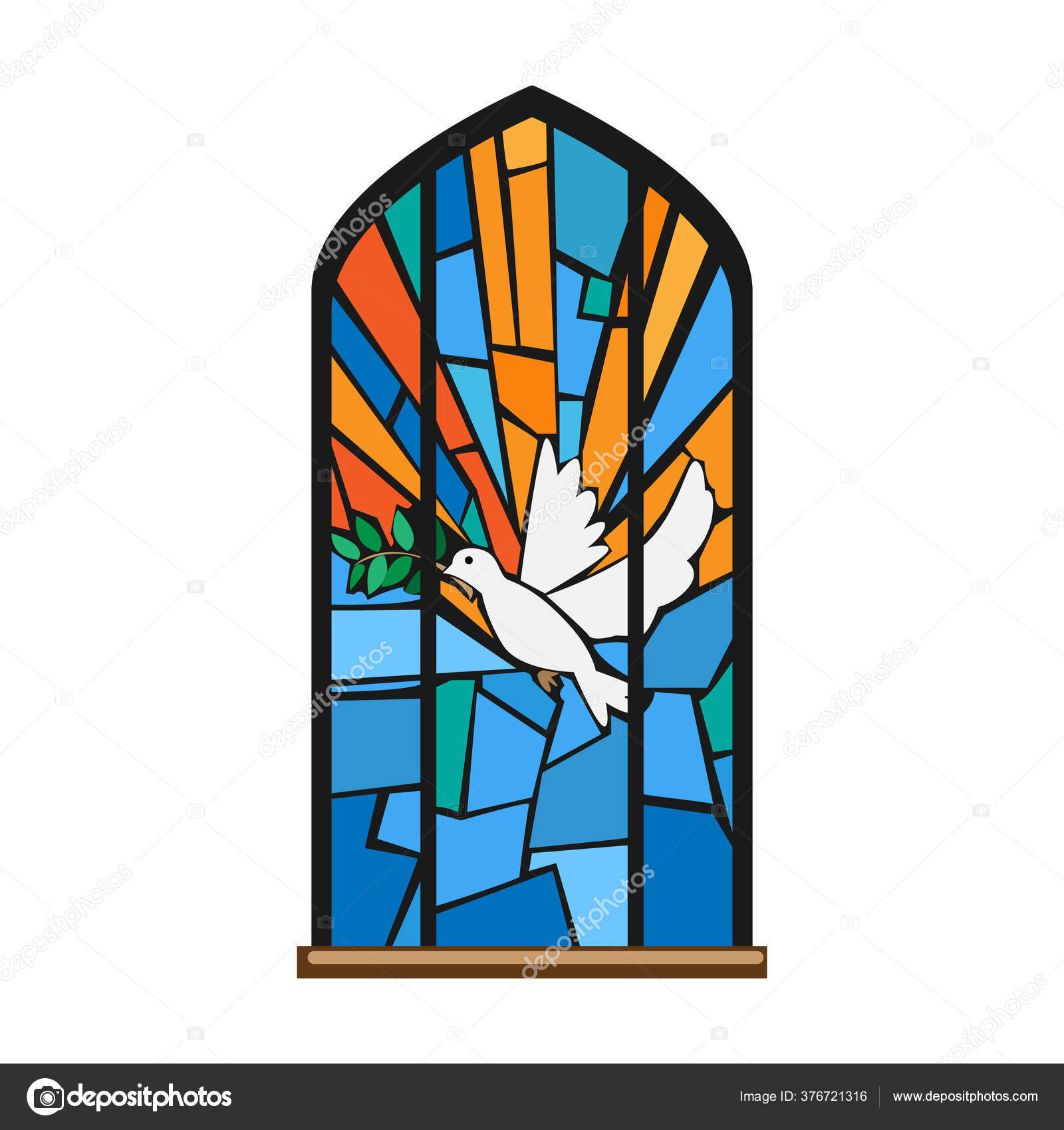 Icono de vector de ventana de la iglesia. Icono de vector de dibujos ...