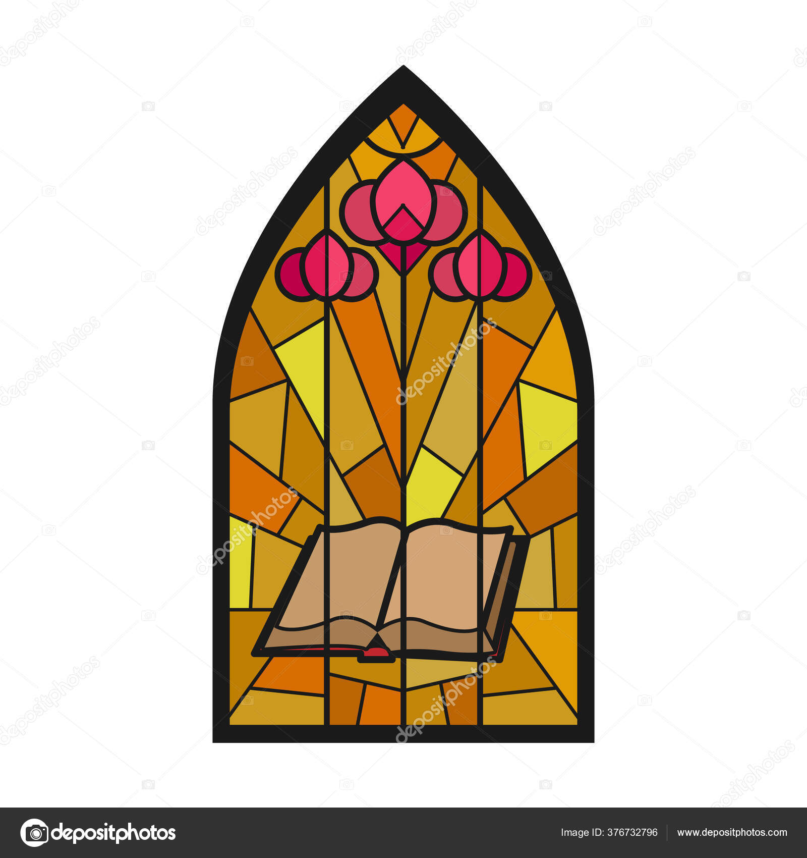 Church window vector icon.Cartoon vector icon isolated on white ...
