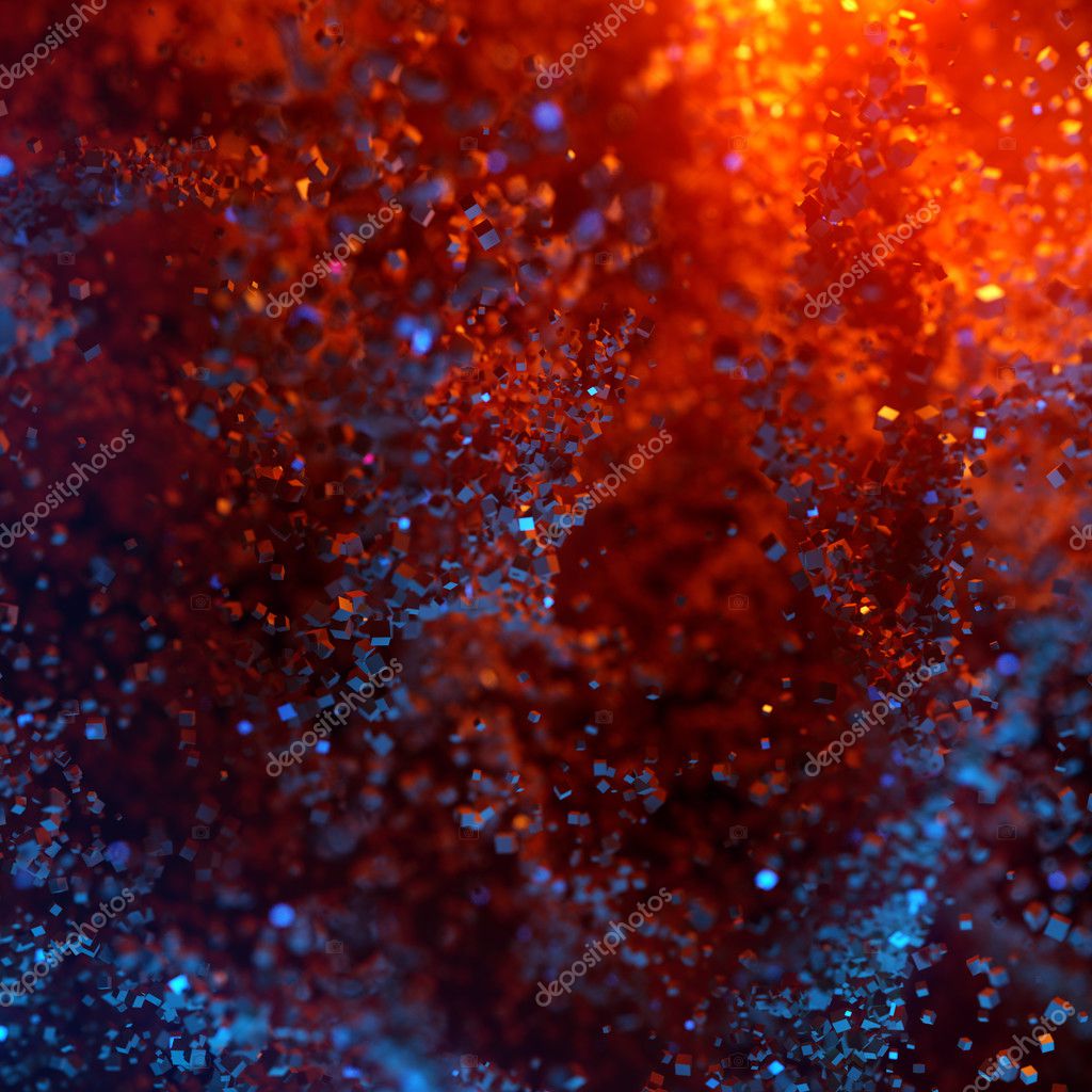 Abstract Colorful Cube Particles Background - 3D illustration — Stock ...