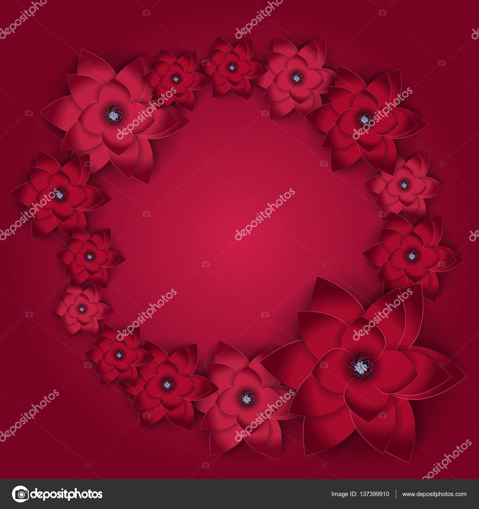 Abstract Blossom Floral Greeting Card Background Stock Vector by ...