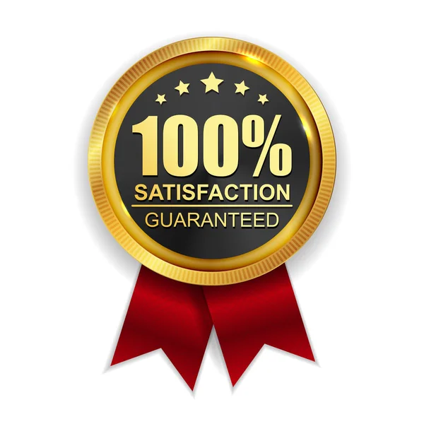 100% guarantee. Satisfaction guaranteed golden icon. — Stock Vector ...