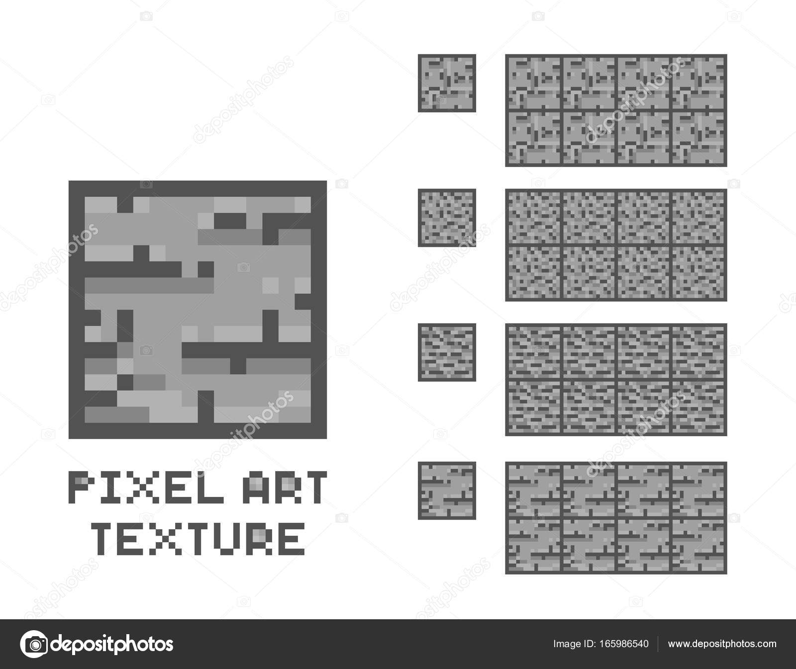 Vector pixel art stone texture. Stone wall pattern. Retro game element ...