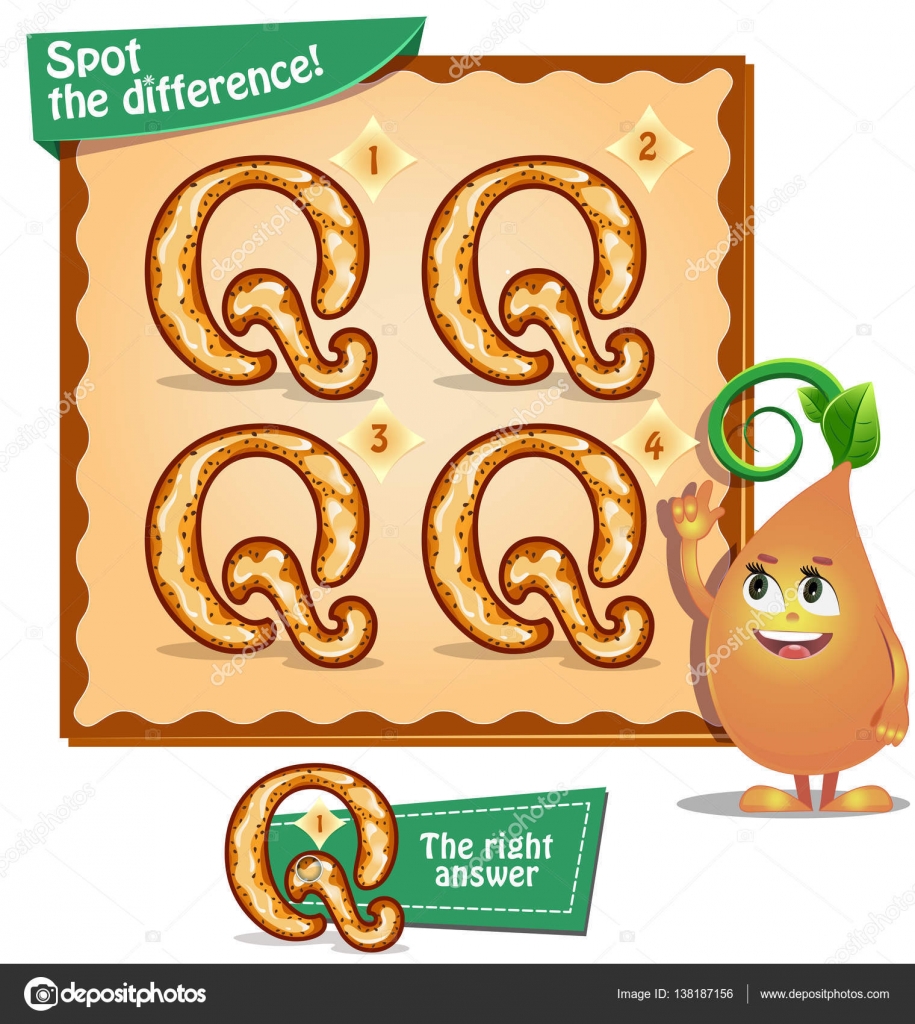 Spot the difference letters q Stock Vector Image by ©rodnikovay1 #138187156 Spot the difference letters q Stock Vector Image by ©rodnikovay1 #138187156