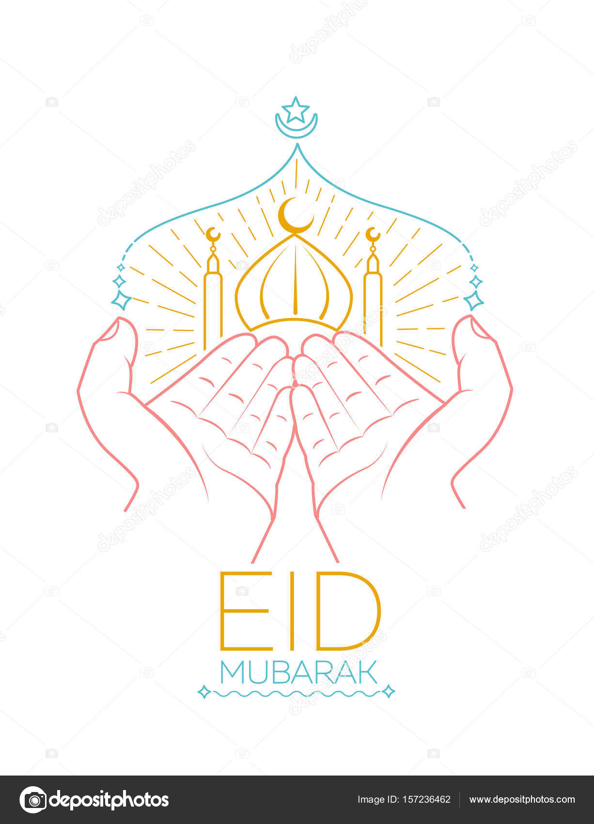 Icon eid mubarak Prayer Stock Vector Image by ©rodnikovay1 #157236462